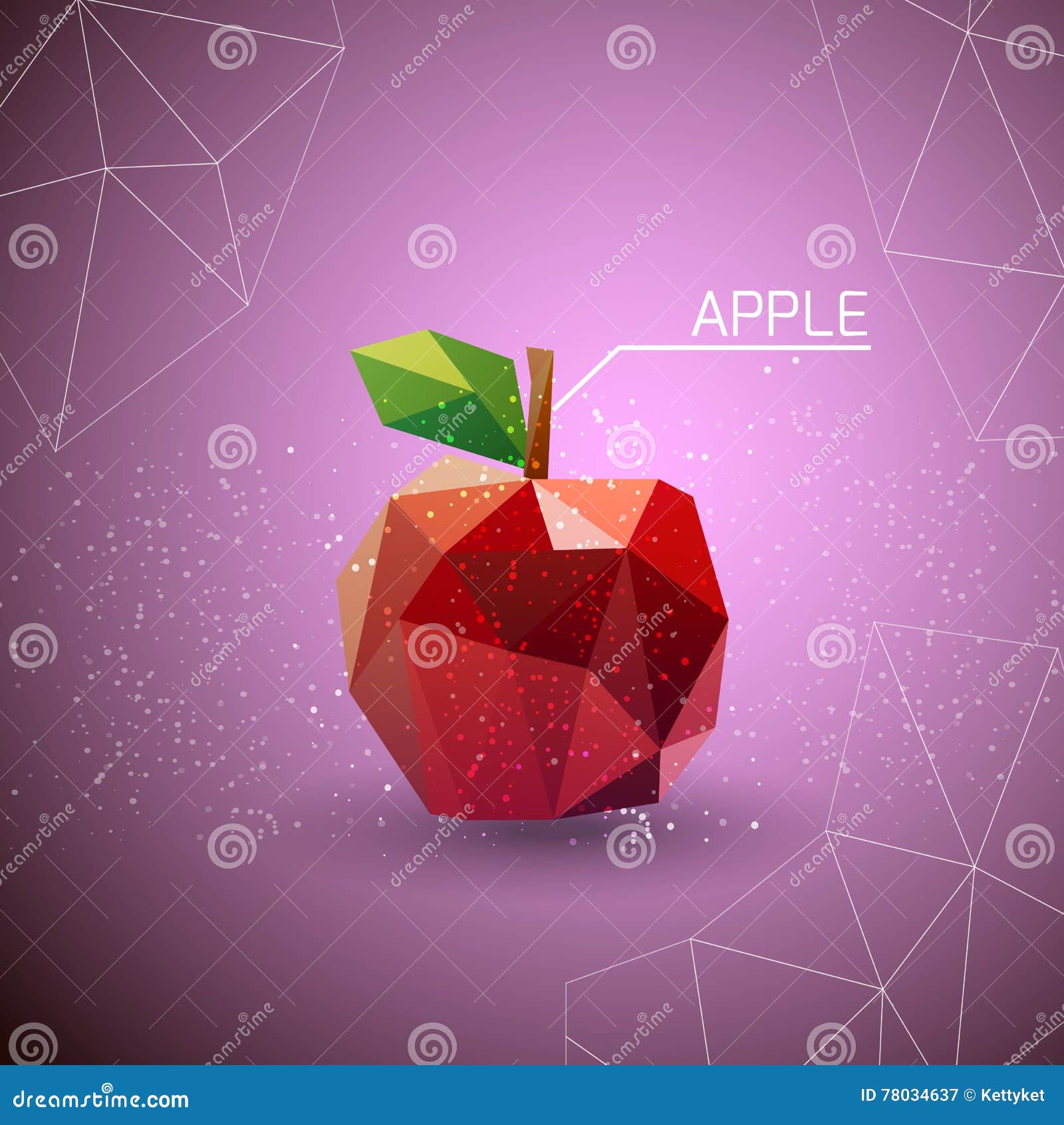 Juicy Apple Polygon . Vector Illustration Stock Vector - Illustration ...