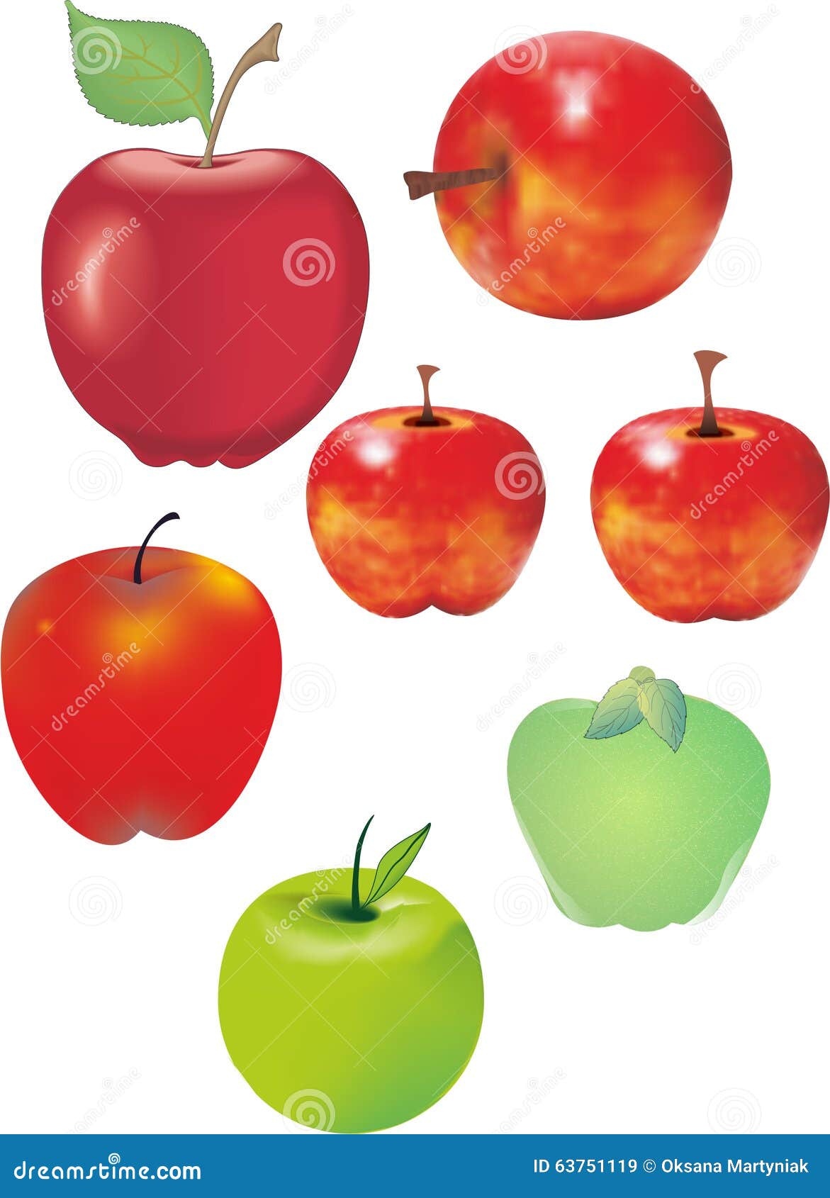 Juicy apples stock vector. Illustration of juicy, apples - 63751119
