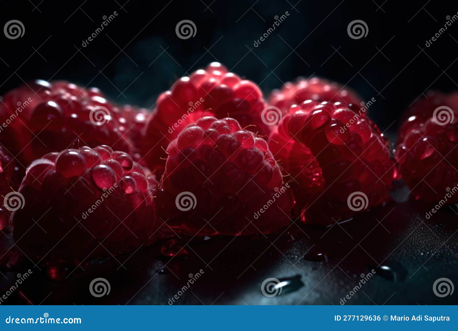 Juicy Berries: a Seamless Raspberry Background with Water Droplets ...