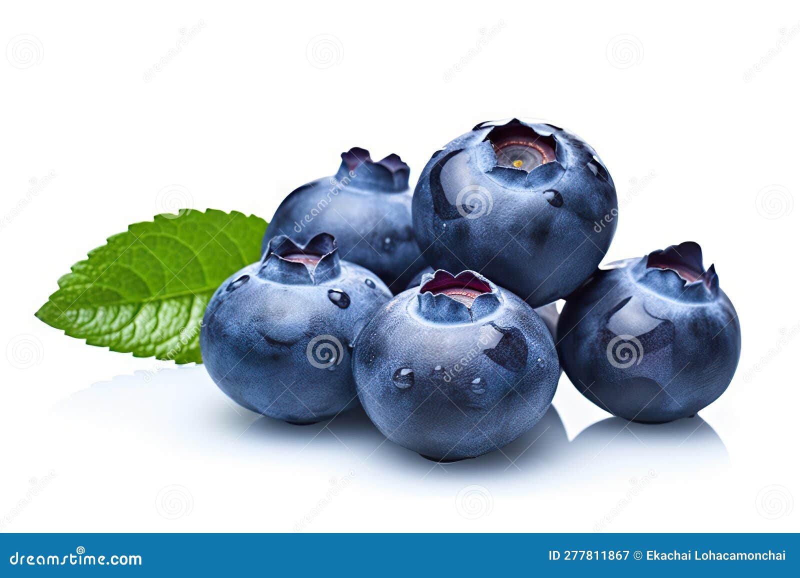 Juicy Blueberries Bursting with Flavor on a White Background. Created ...