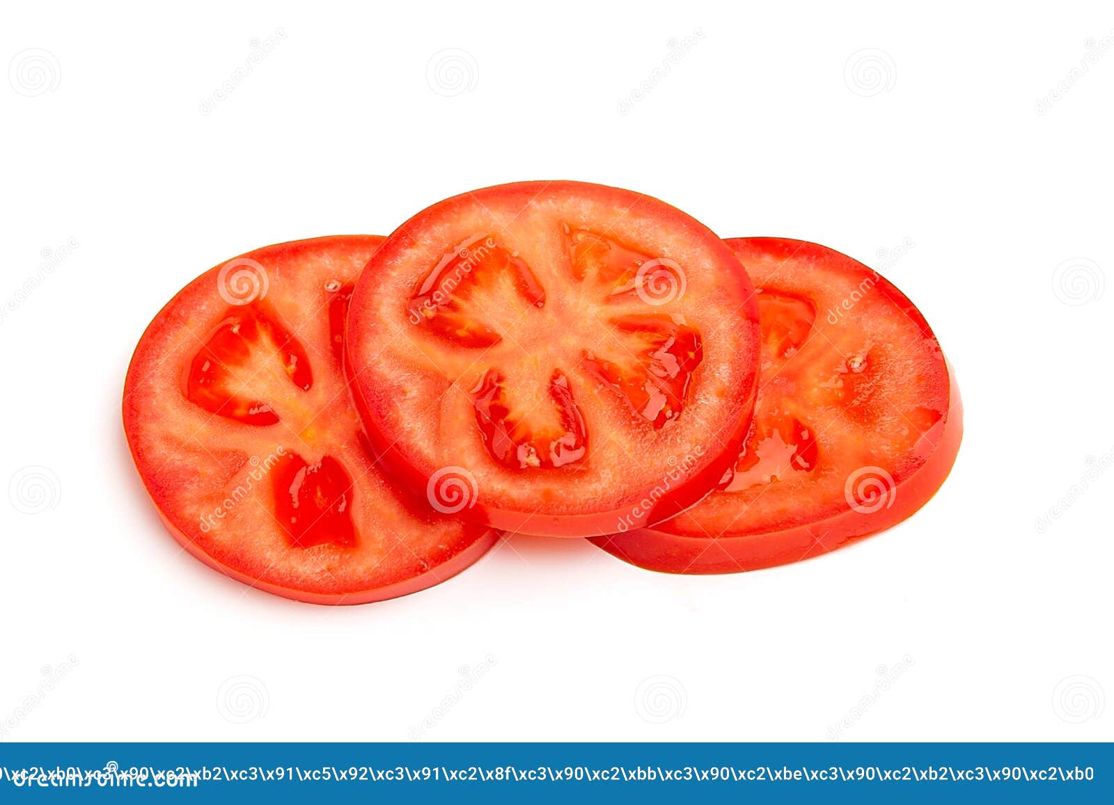 Bright Red Tomato Sliced Top View Isolated on a White Background Stock ...