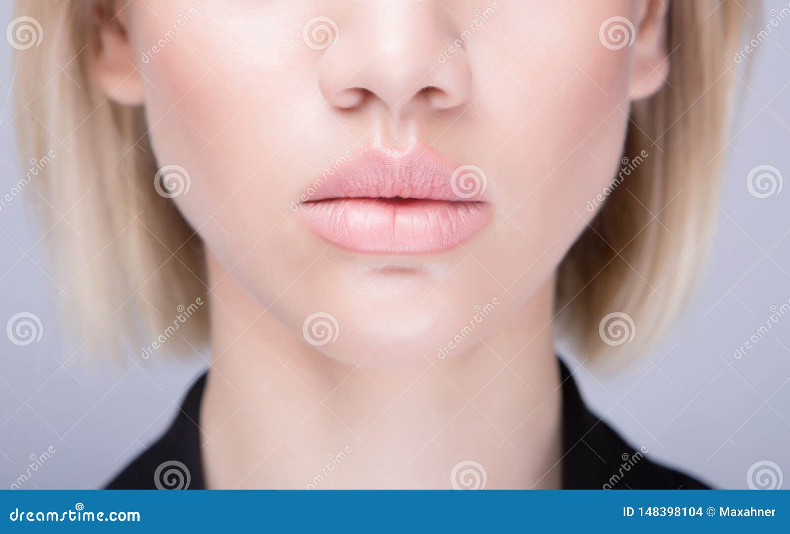 Juicy Close Up Lips. Caucasian Model Stock Photo - Image of lady ...