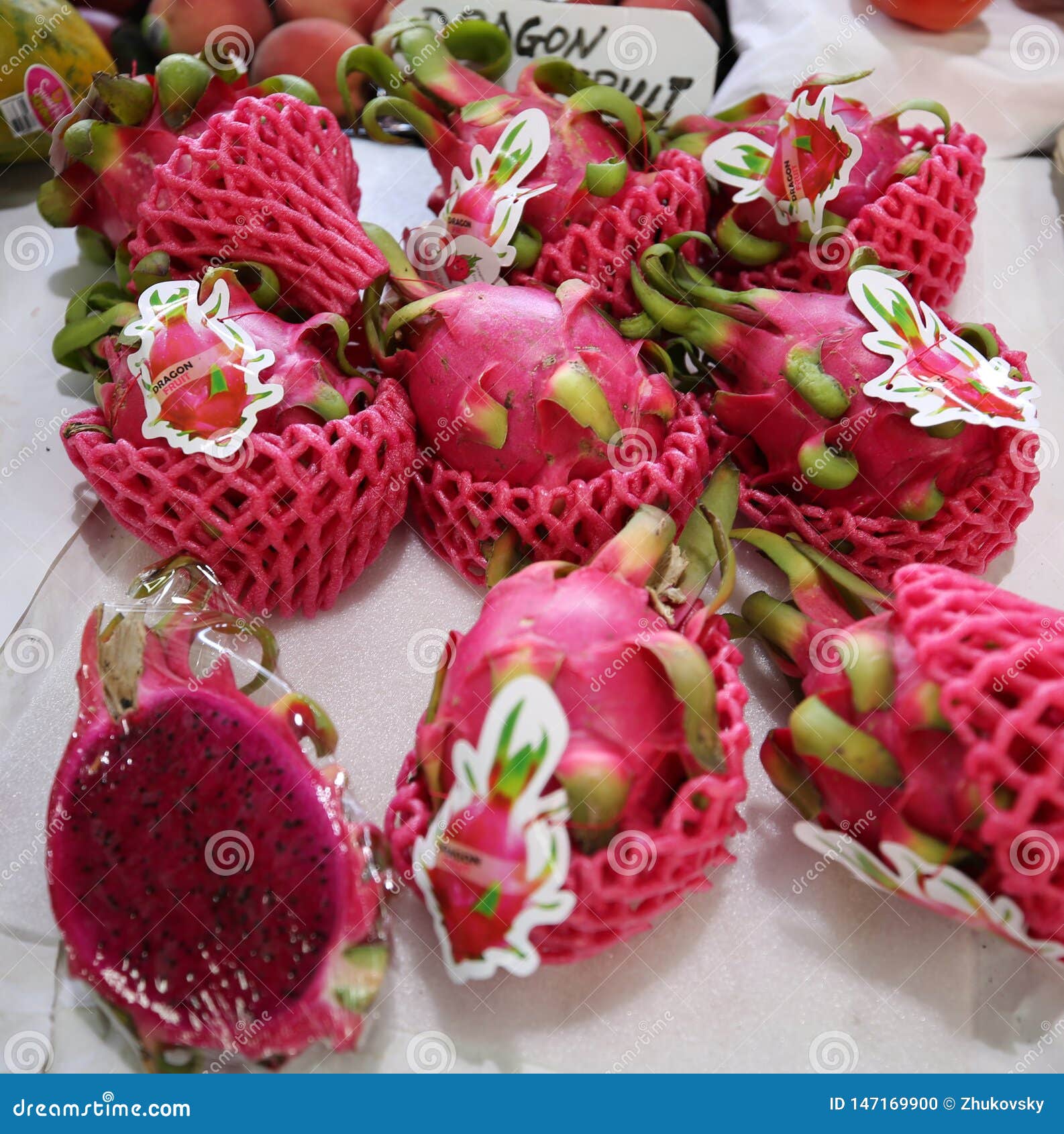 Juicy Dragon fruit stock photo. Image of gourmet, healthy - 147169900