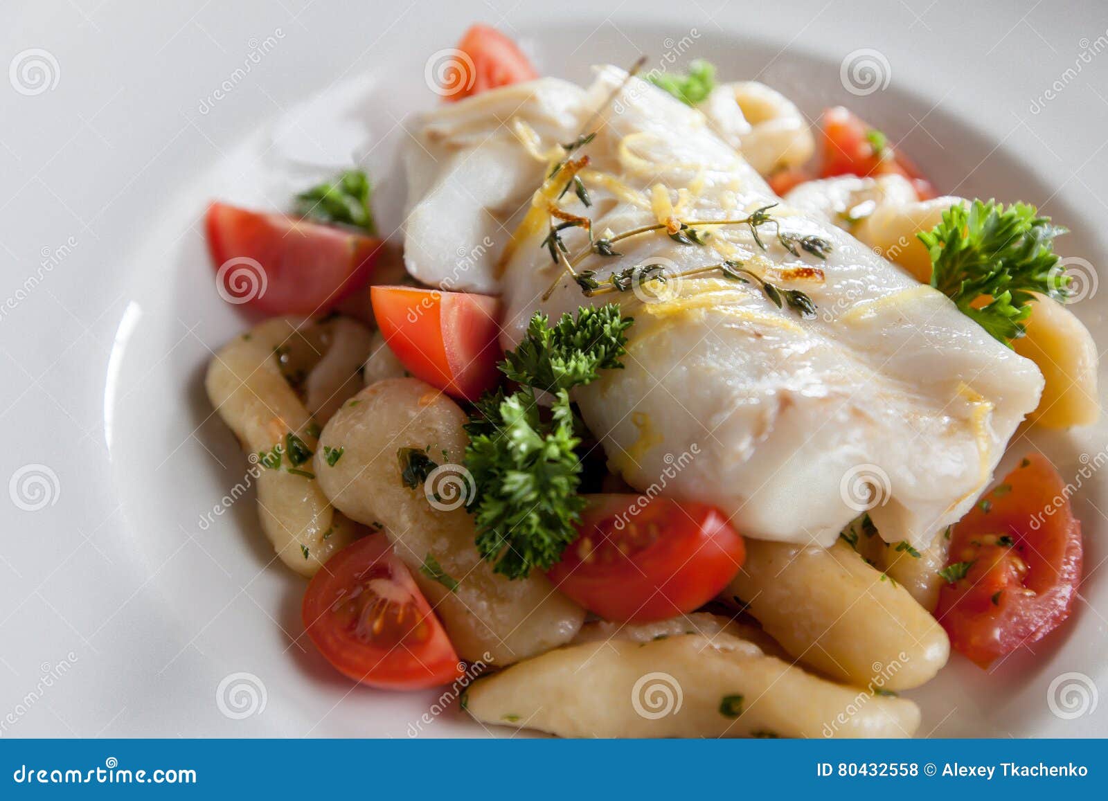 Juicy Fillet of Cod in a Plate Stock Photo - Image of grill, juicy ...