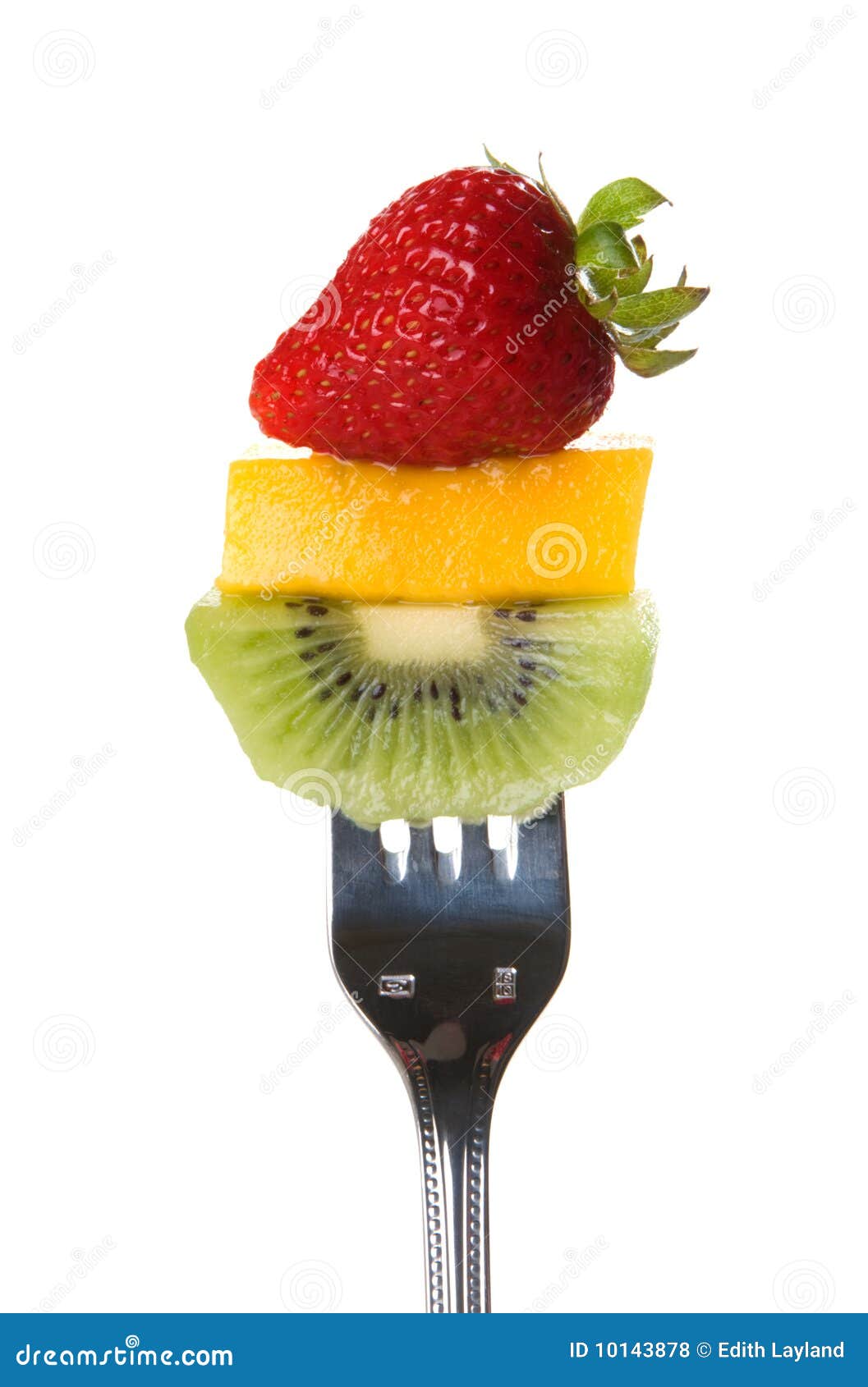 Juicy Fresh Fruit on a Fork Stock Photo - Image of nutritious, organic ...