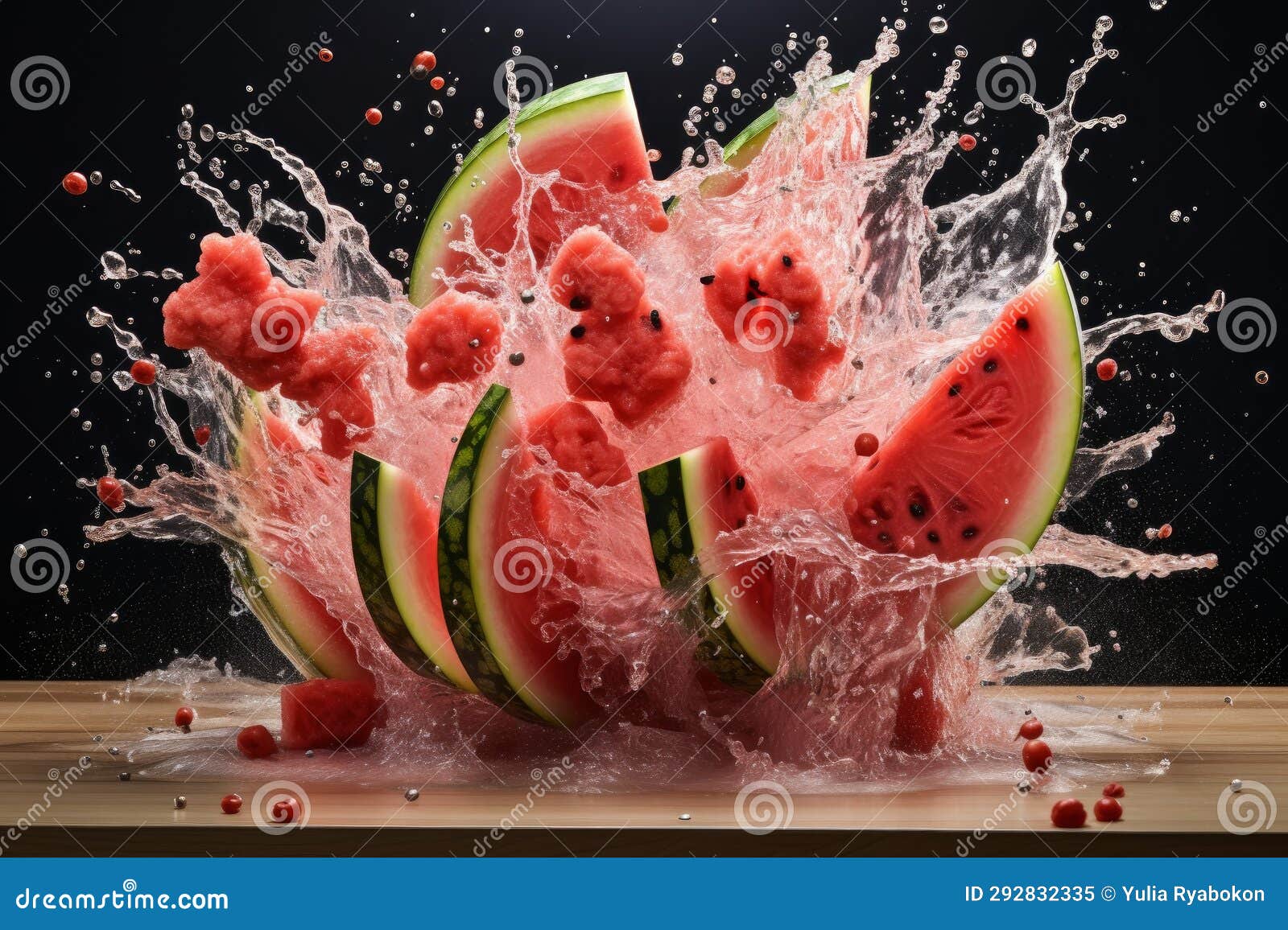 Juicy Fresh Watermelon Exploding Pieces. Generate Ai Stock Illustration ... Juicy Fresh Watermelon Exploding Pieces. Generate Ai Stock Illustration ...
