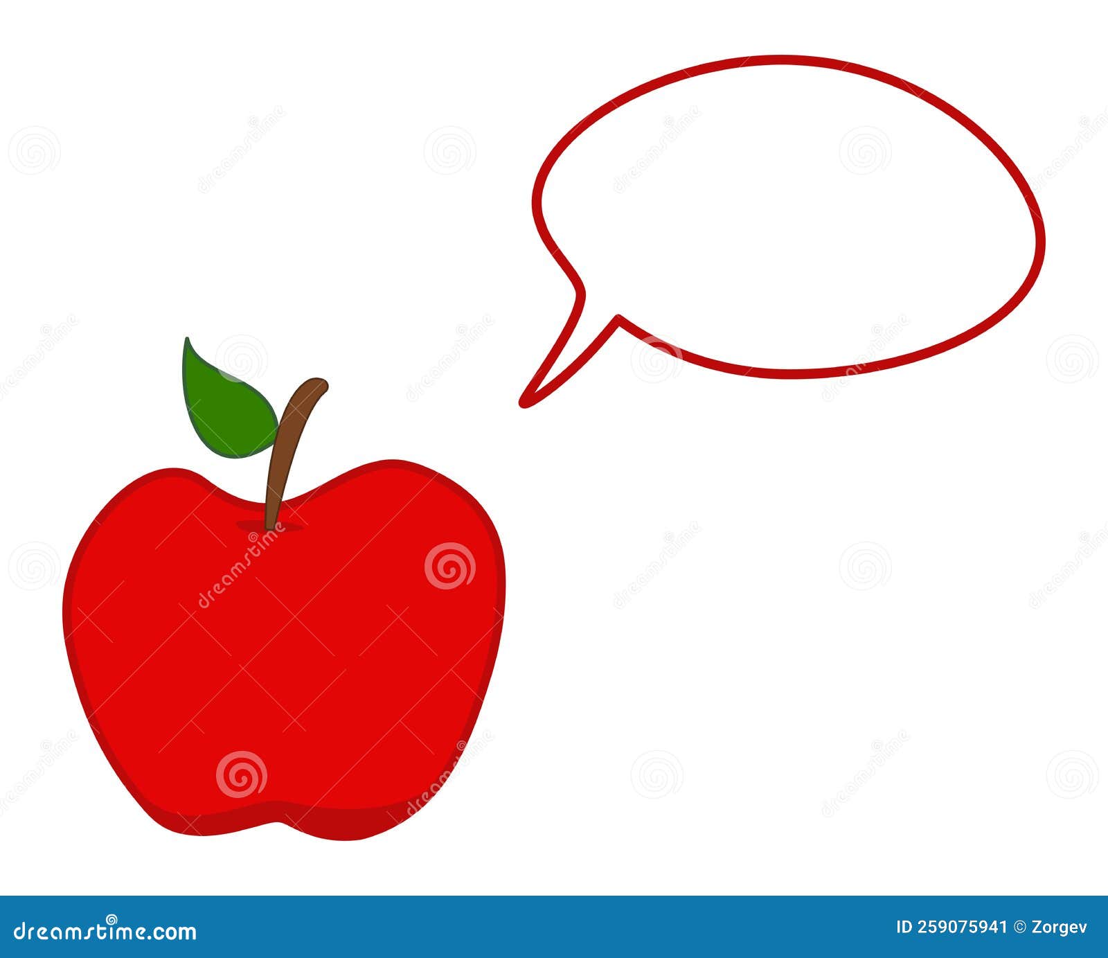 A Juicy Fruit of a Red Apple with Talking Bubble - Vector Stock ...
