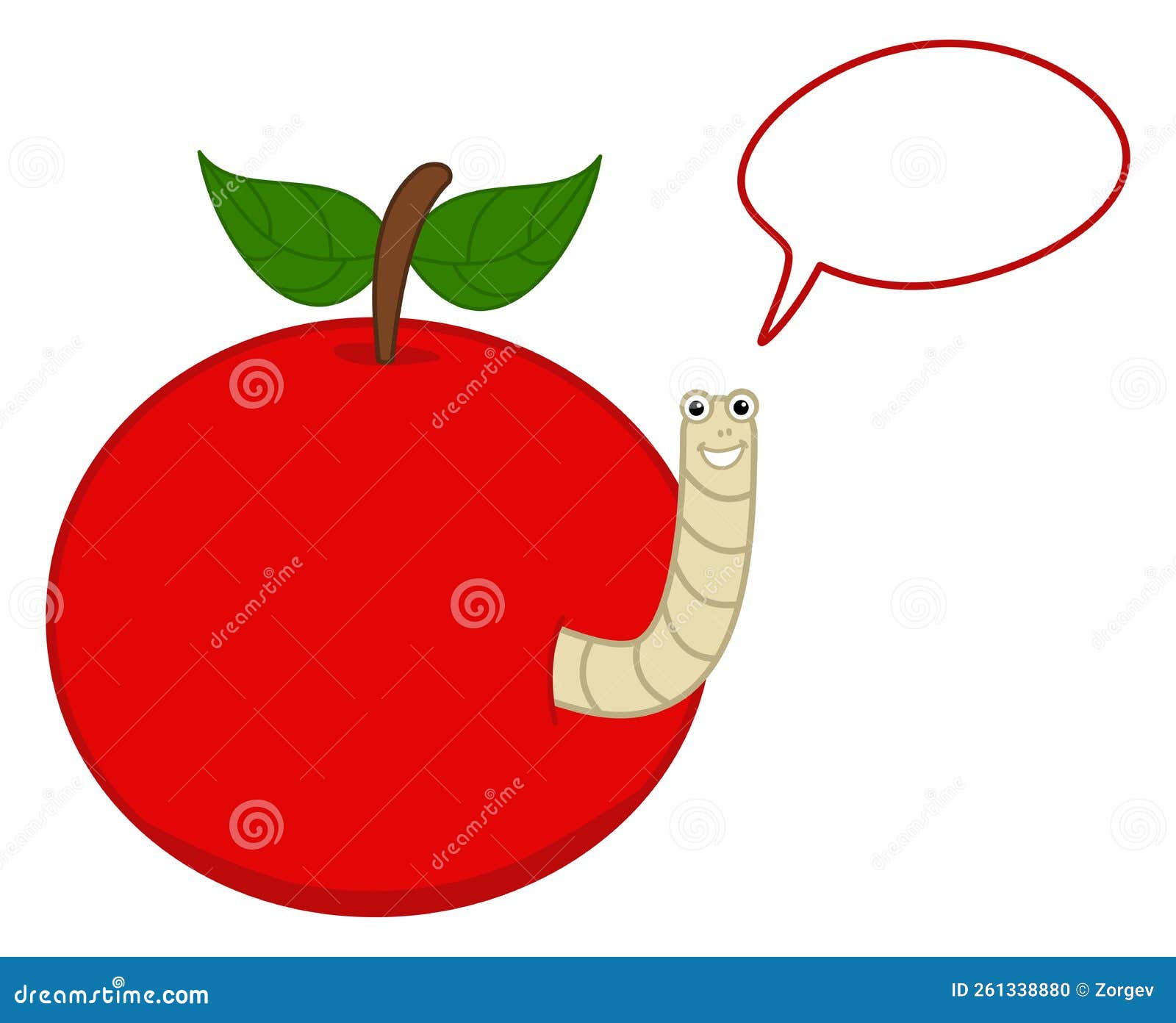 A Juicy Fruit of a Red Cherry with Maggot and Talking Bubble - Vector ...