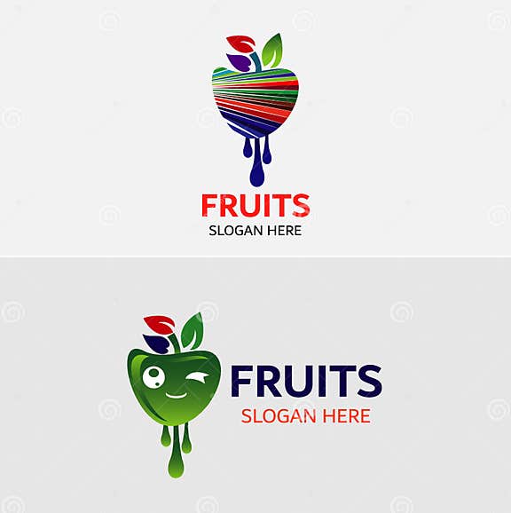Juicy Fruit Vector Logo Template Stock Vector - Illustration of fresh ...