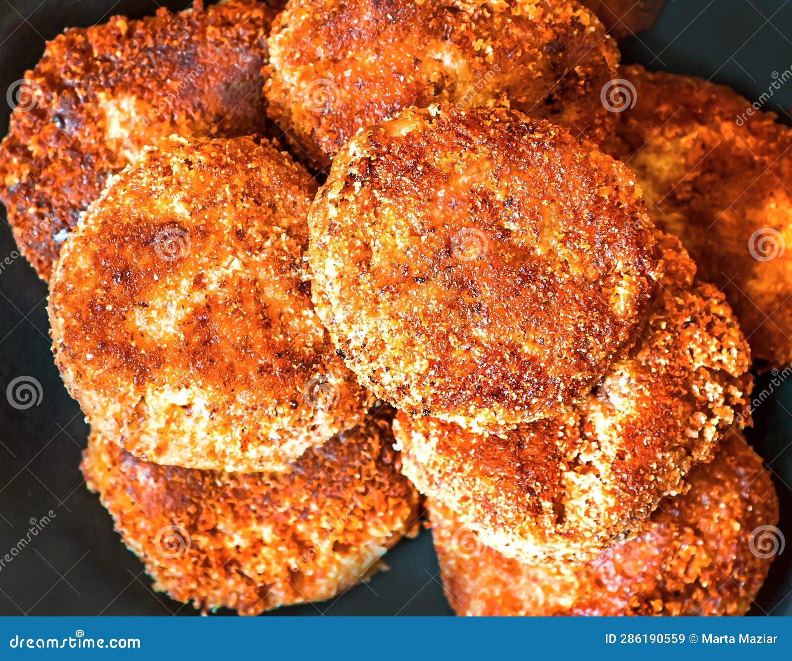 Juicy Homemade Cutlets on a Black Plate Stock Image - Image of fresh ...