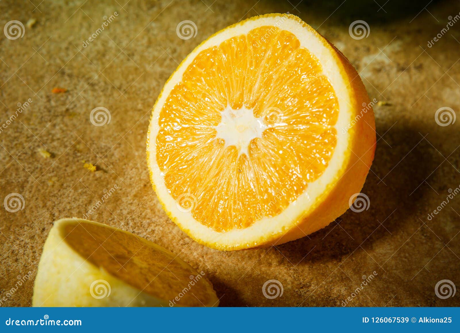 Juicy Lemon Cutted in Half Lies on Table Stock Image - Image of ...