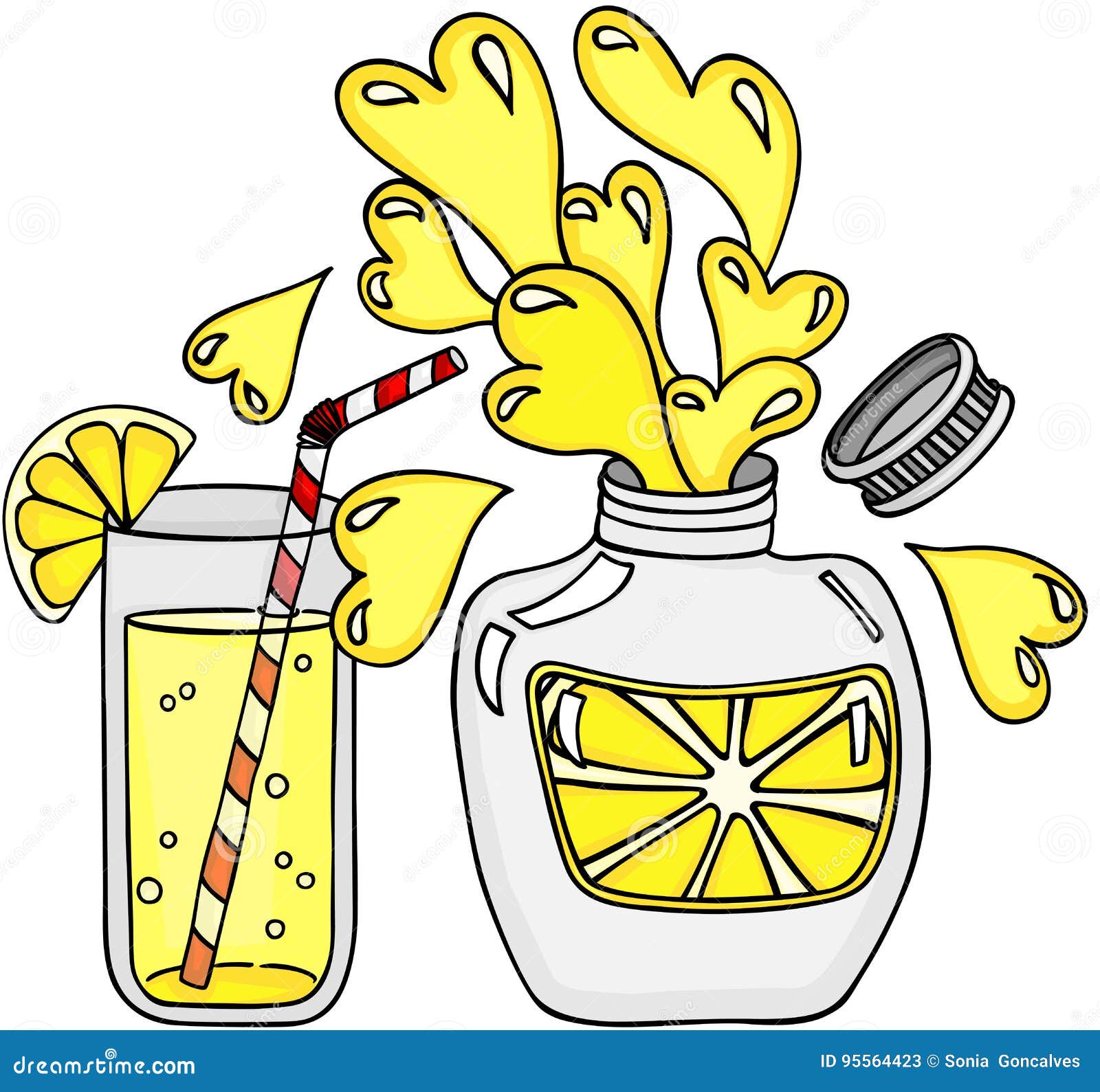 Juicy Lemon Refreshment stock vector. Illustration of fresh - 95564423