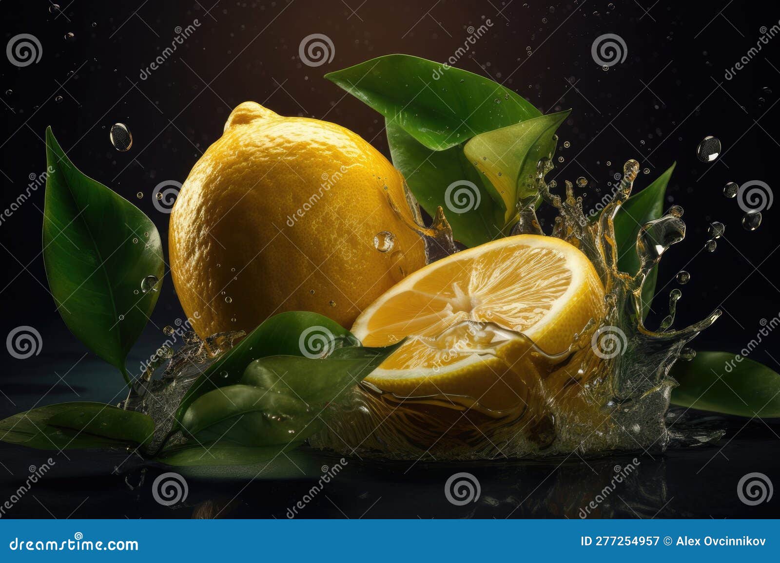 Juicy Lemon Splash Design for Fresh Lemonade Labels. Stock Illustration ...