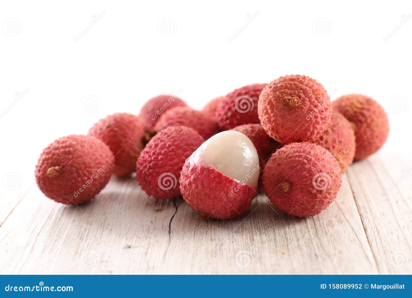 Juicy litchi, studio shot stock photo. Image of fruit - 158089952