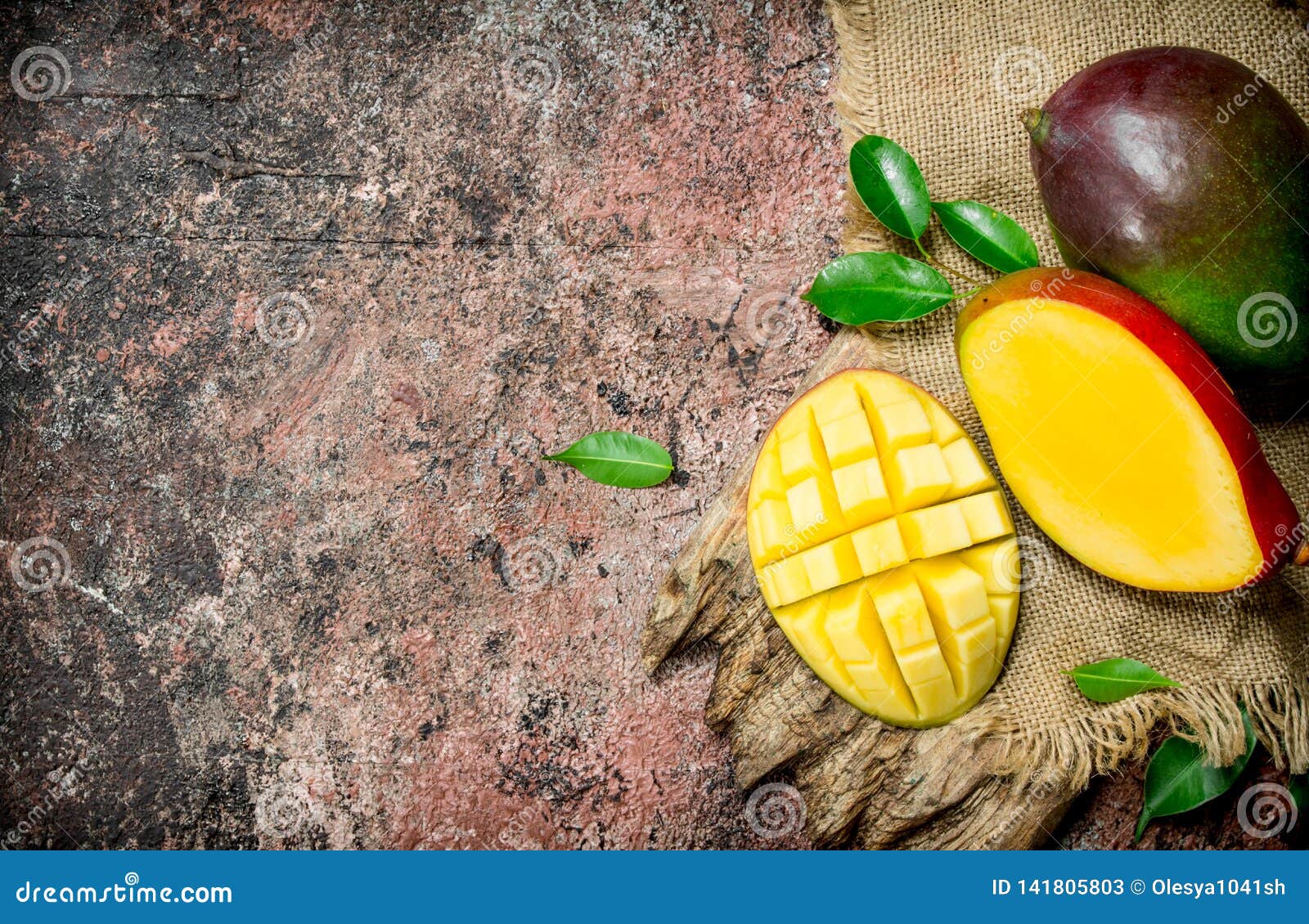 Juicy mango on the sack stock image. Image of fruit - 141805803
