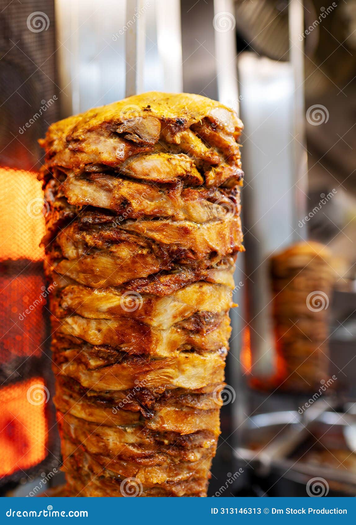 Shawarma spit stock image. Image of middle, turkish - 313146313