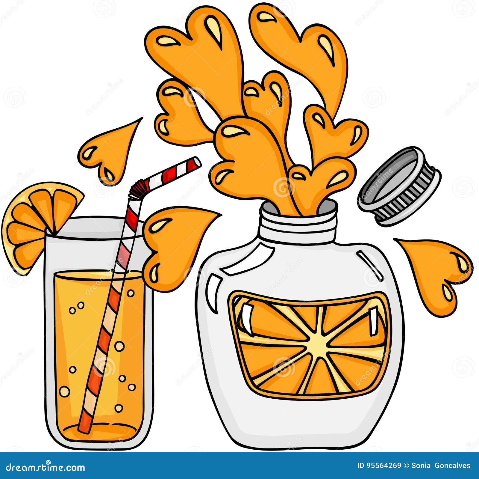 Juicy Orange Refreshment stock vector. Illustration of cartoon - 95564269
