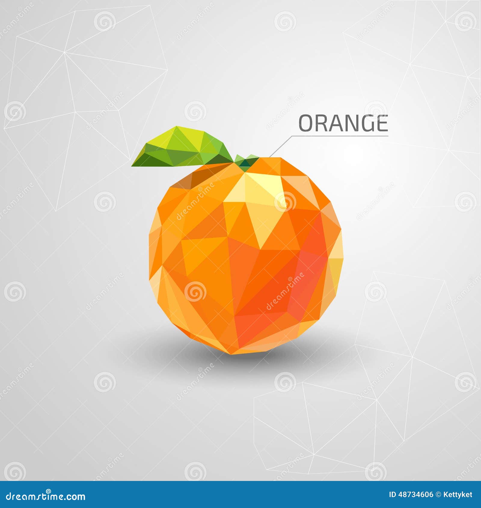 Juicy Polygon Orange. Abstract Illustration , Origami. Vector Stock ...