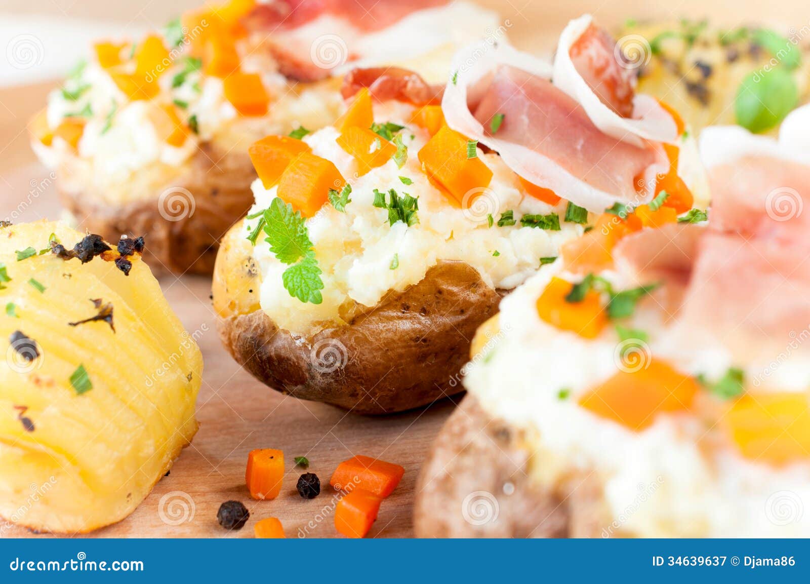 Juicy potatoes stock image. Image of meat, cheese, bits - 34639637