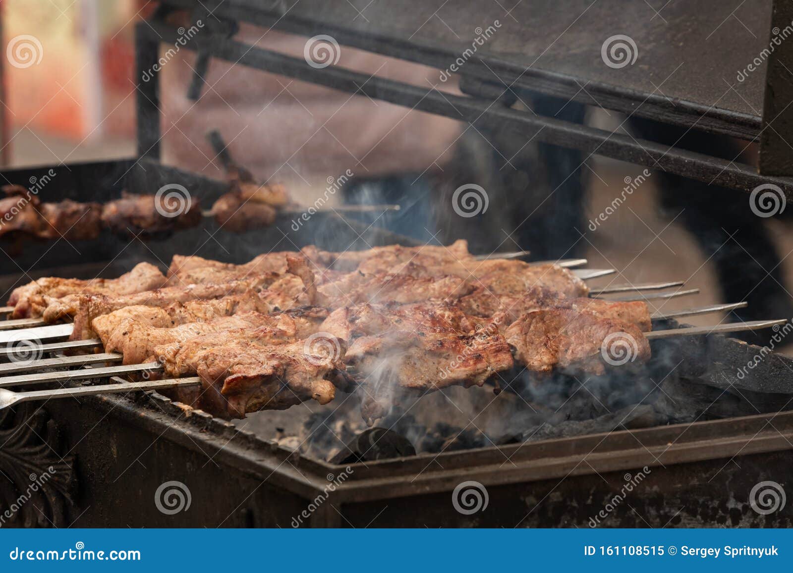 Juicy Roasted Kebabs on the BBQ Stock Image - Image of grilling ...