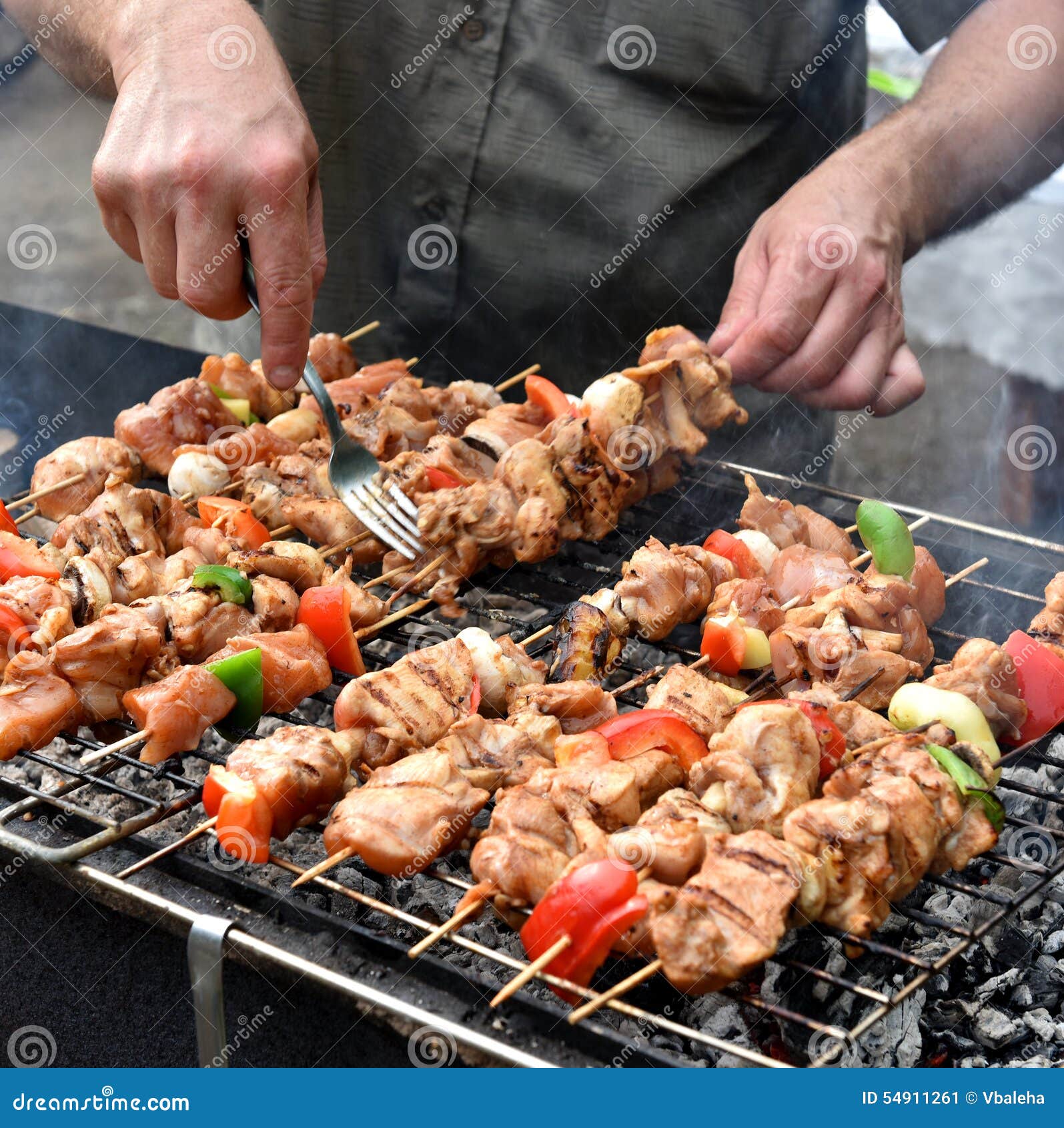 Juicy roasted kebabs stock image. Image of cooking, heat - 54911261