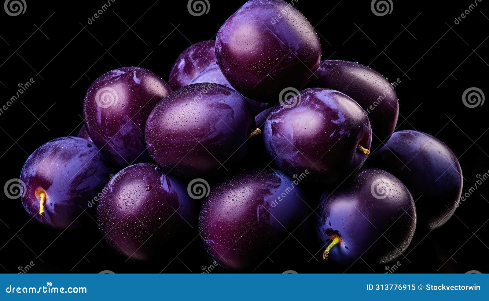 Juicy round plum isolated stock illustration. Illustration of tasty ...