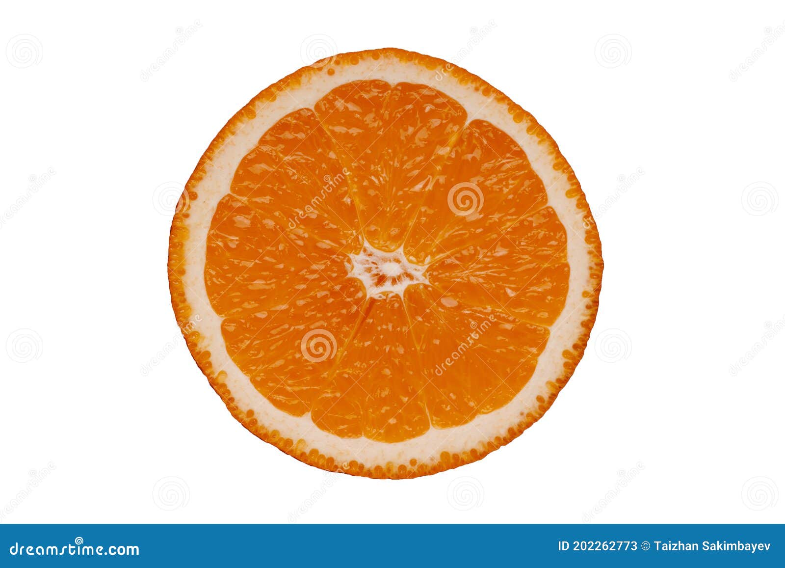 Juicy Slice of Ripe Orange Isolated on White Background Stock Image ...