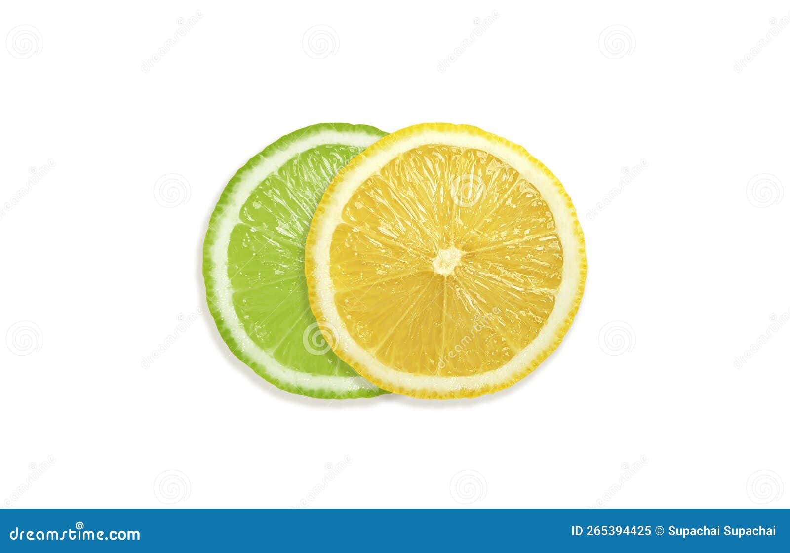 Juicy Slices of Lemon and Lime Isolated on White Stock Image - Image of ...