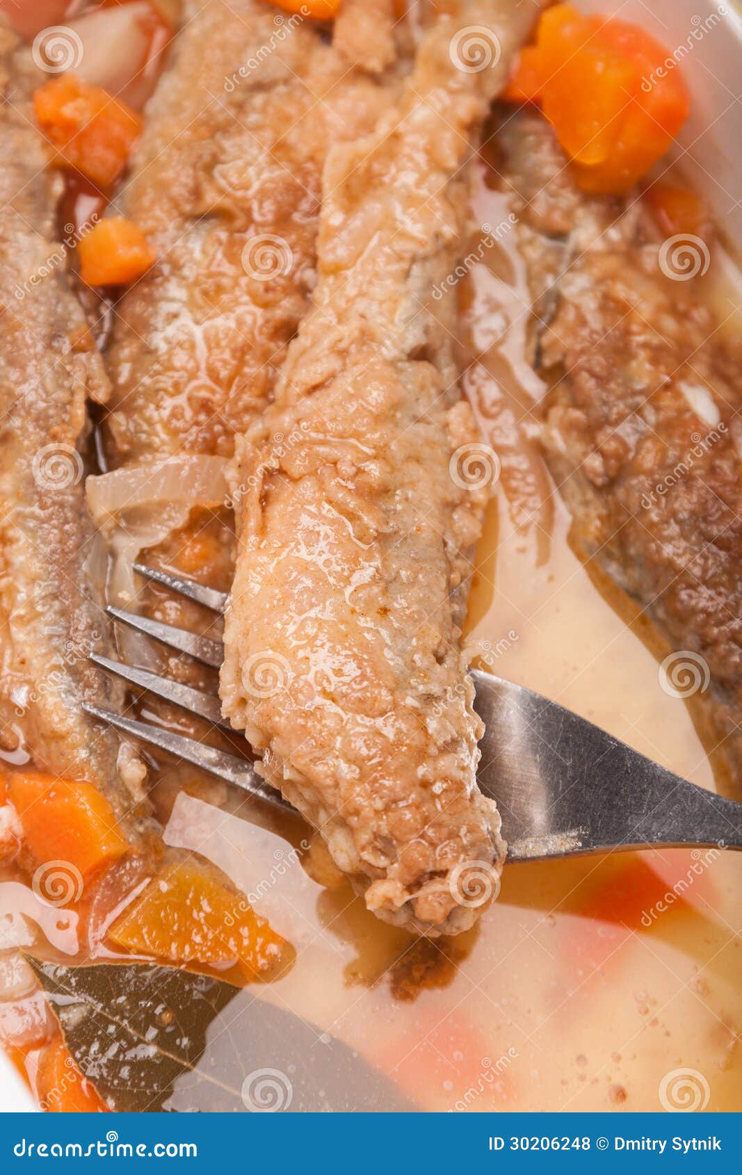 Juicy Snack a Roast Pickled Smelt with Carrot Stock Photo - Image of ...