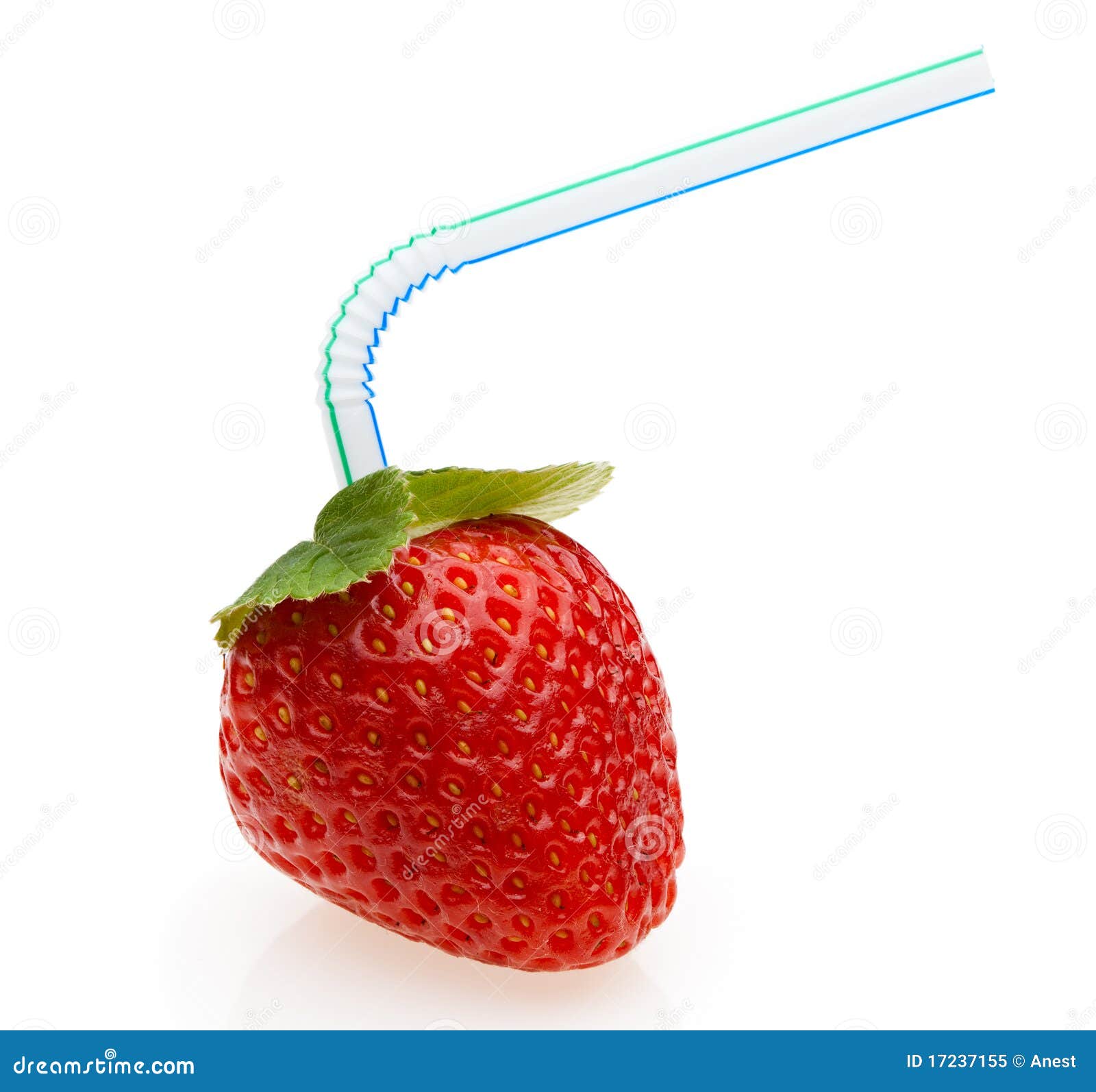 Juicy Strawberry with Cocktail Straw Stock Image - Image of mellow ...