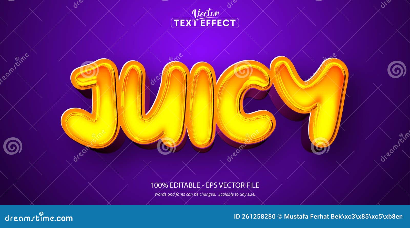 Juicy Text Effect, Editable Fresh Text Style Design Element for Logo ...