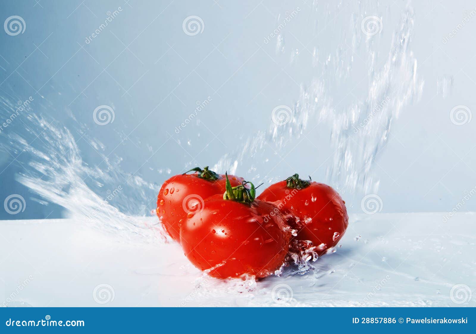 Juicy Tomatoes Thrown Water Stock Photo - Image of fruit, fresh: 28857886