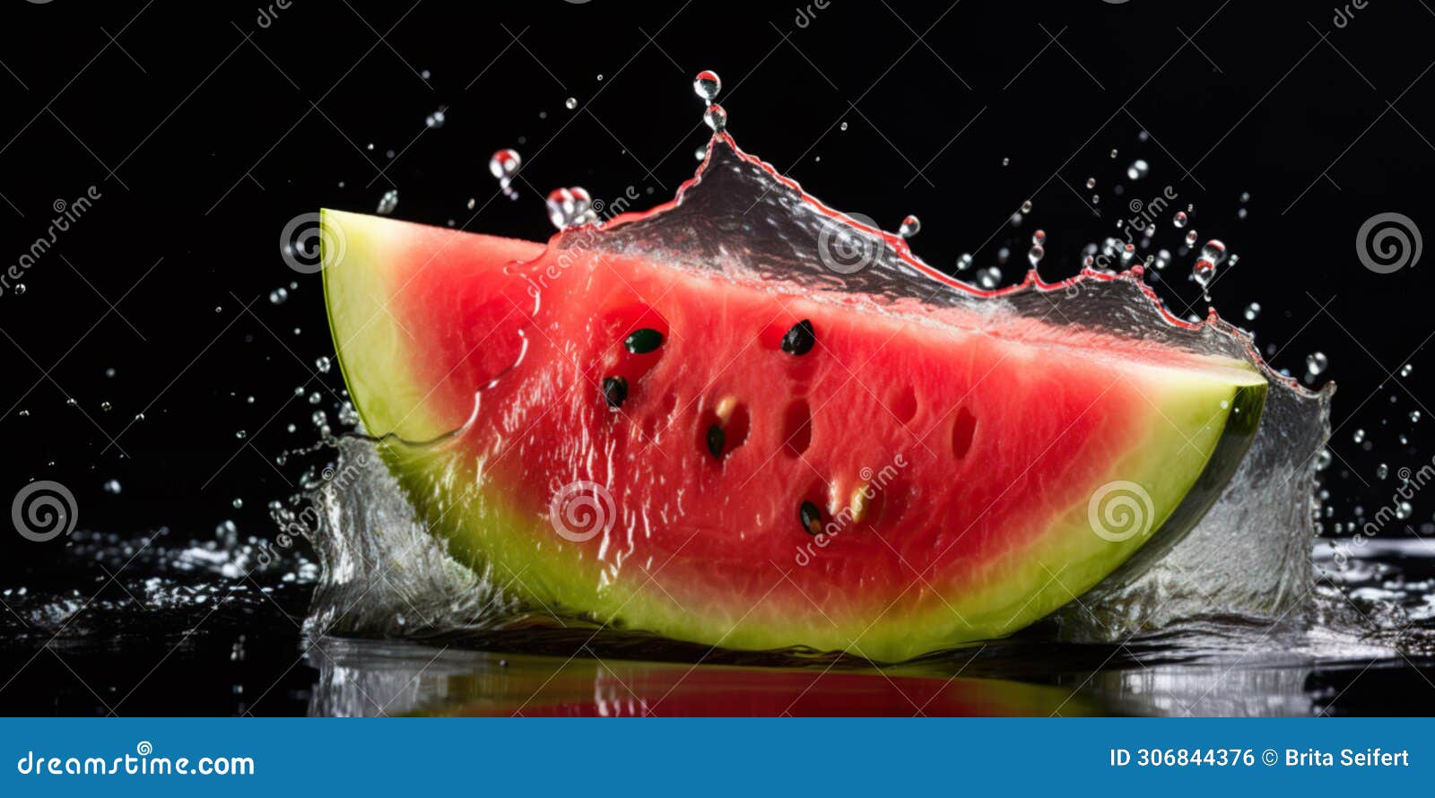 A Juicy Water Melon with Splashes of Water Stock Illustration ...