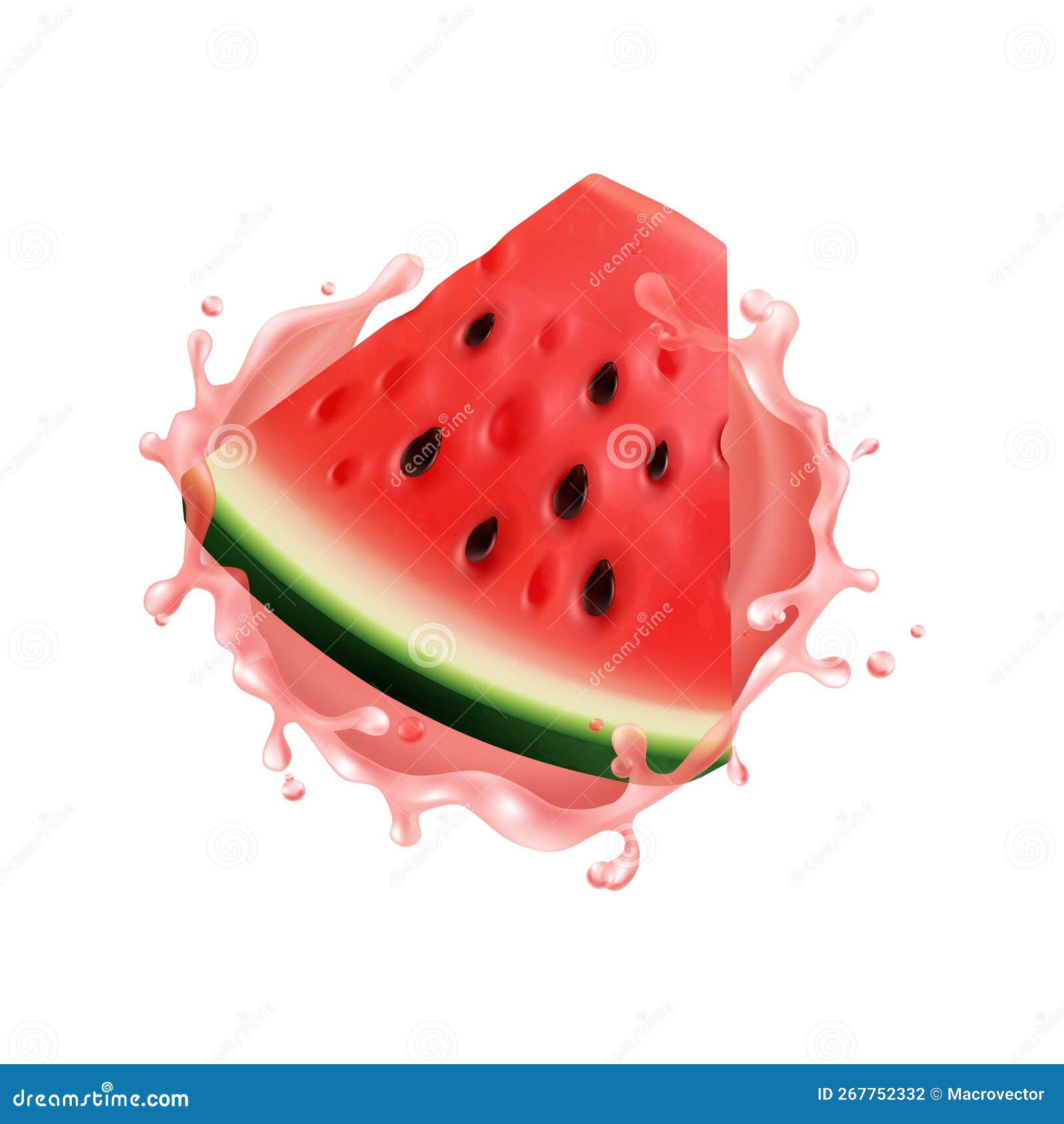Juicy Watermelon Realistic Composition Stock Vector - Illustration of ...