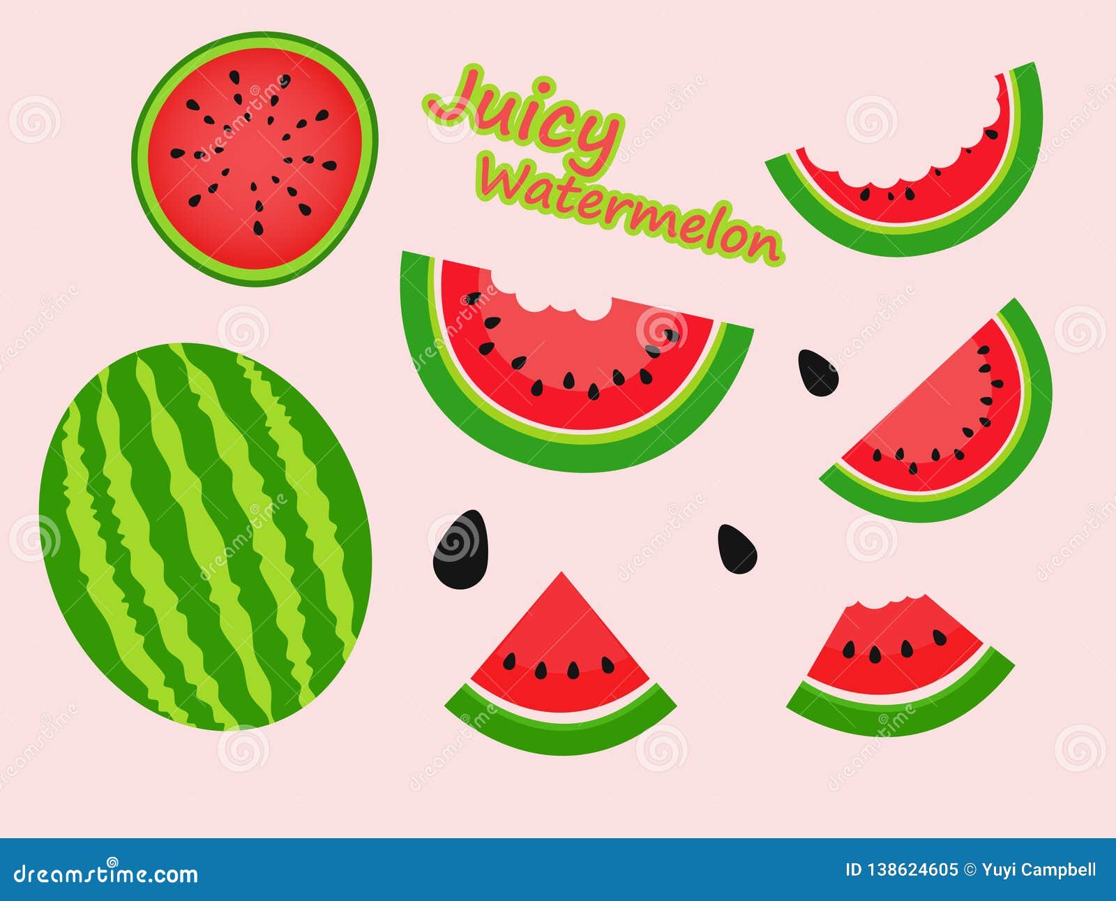 Juicy Watermelon Slices Vector Pattern Stock Vector - Illustration of ...