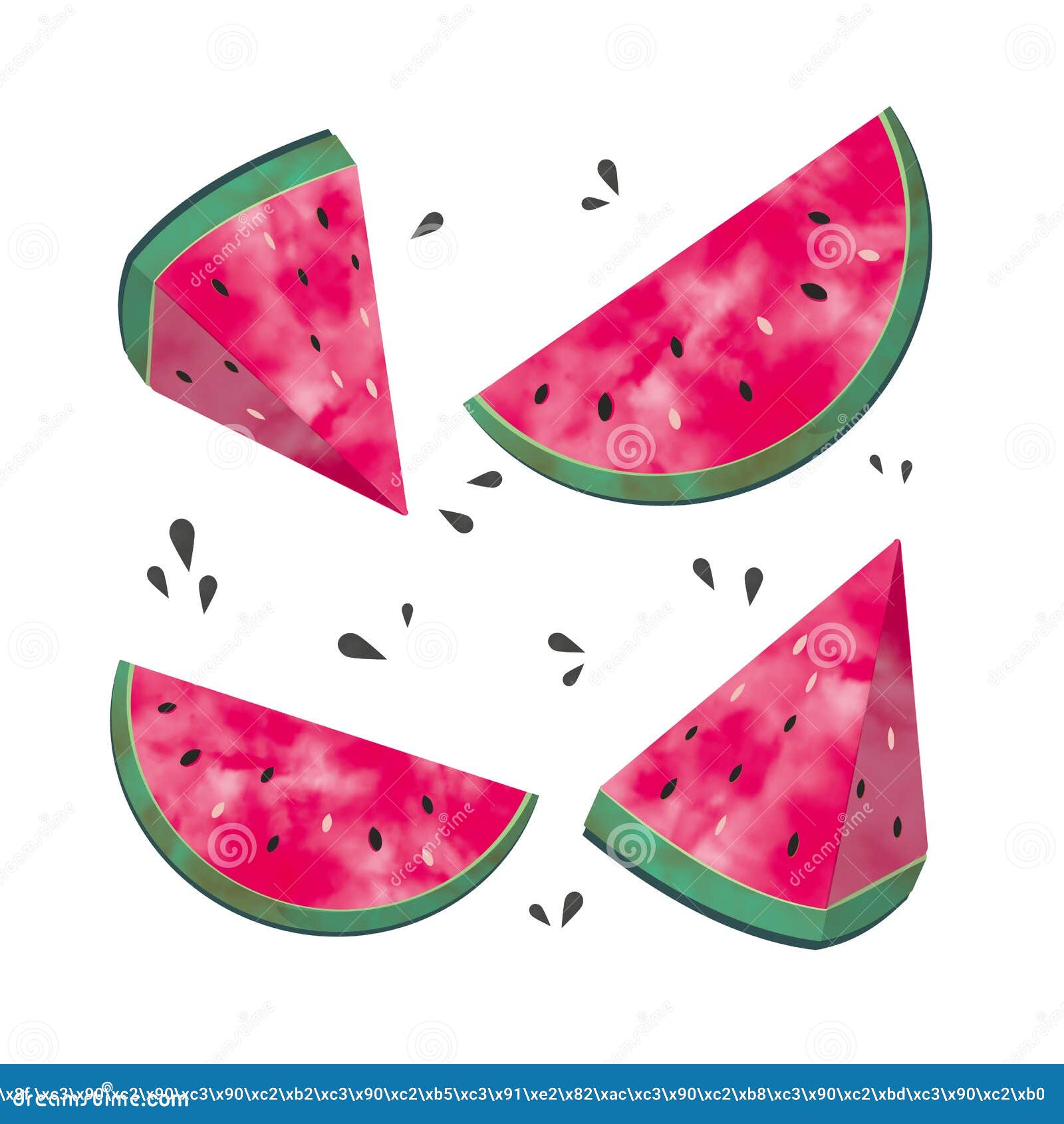 Juicy Watermelon with a Watercolor Texture. Stock Illustration ...