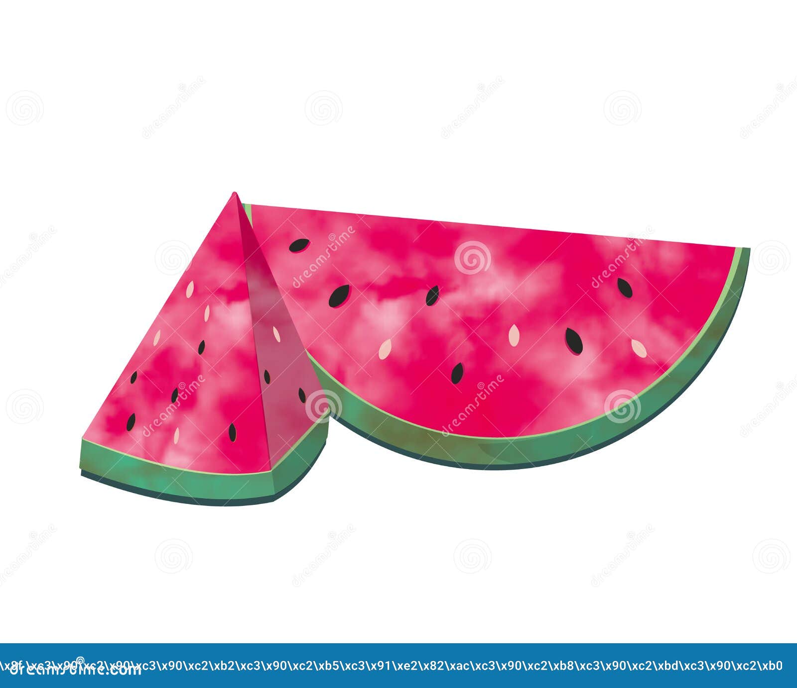 Juicy Watermelon with a Watercolor Texture. Stock Illustration ...