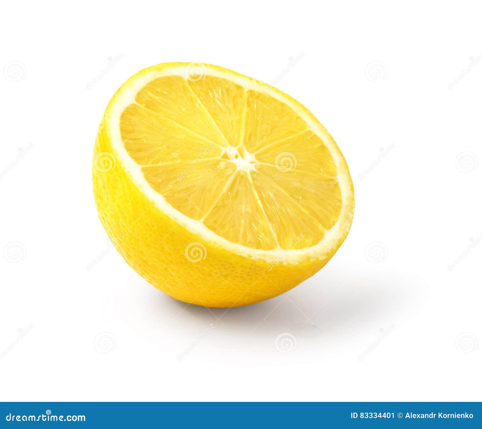 Juicy Yellow Slice Of Lemon Isolated On A White Background With ...