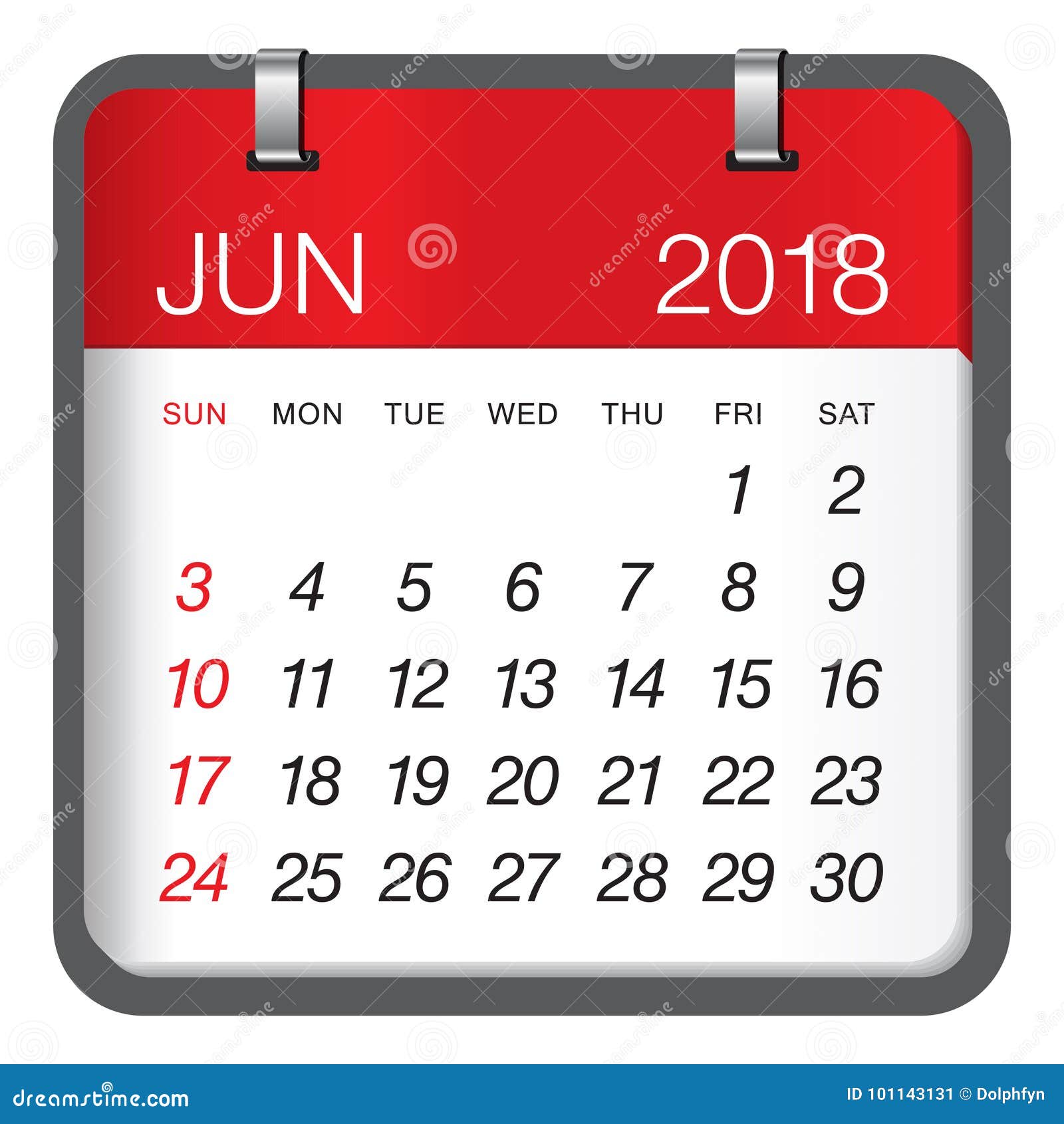 Juin 2018 Illustration De Vecteur De Calendrier Illustration de Vecteur ...