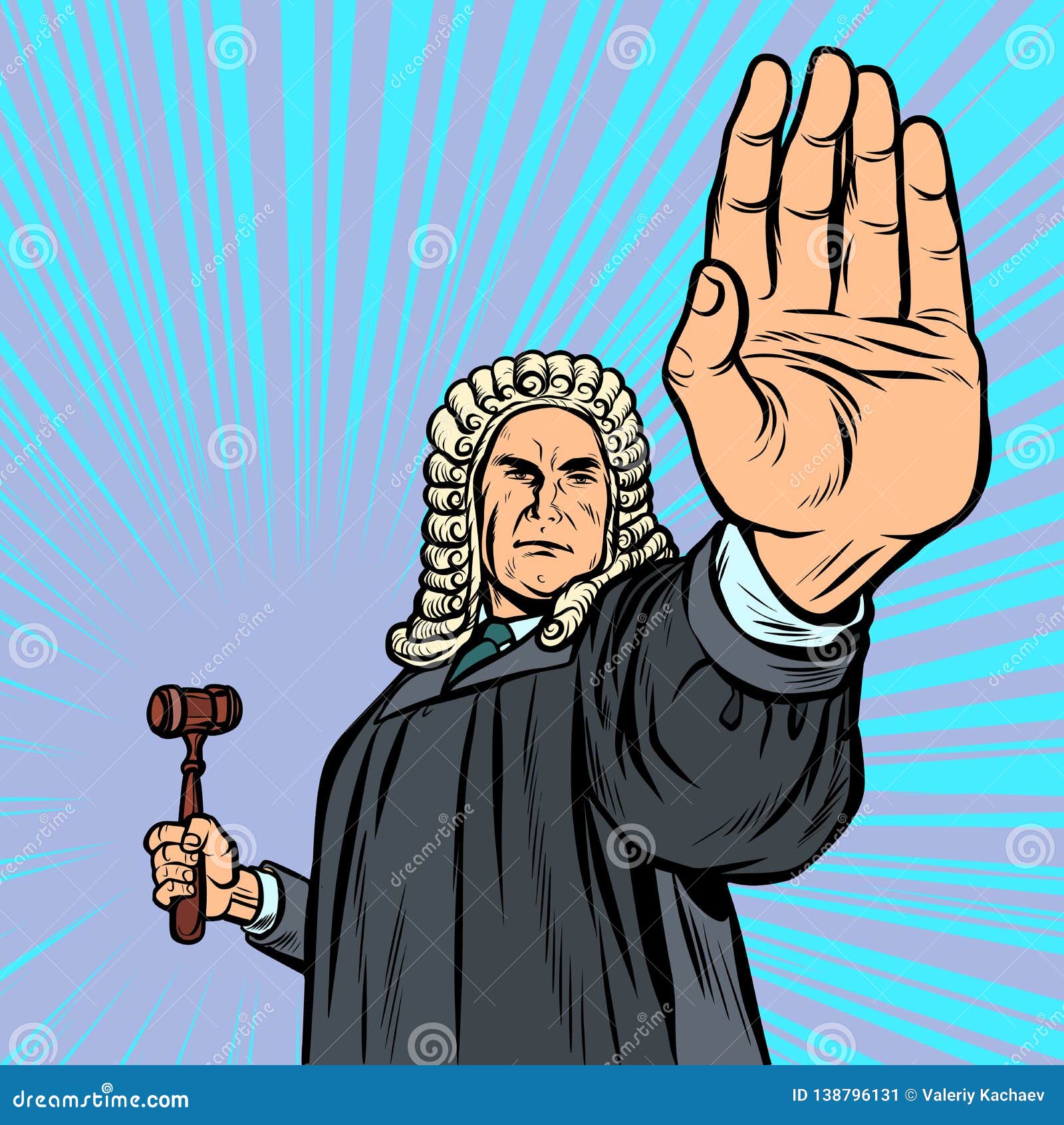 Juiz Com Um Gesto Da Parada Do Martelo Ilustração do Vetor - Ilustração ...