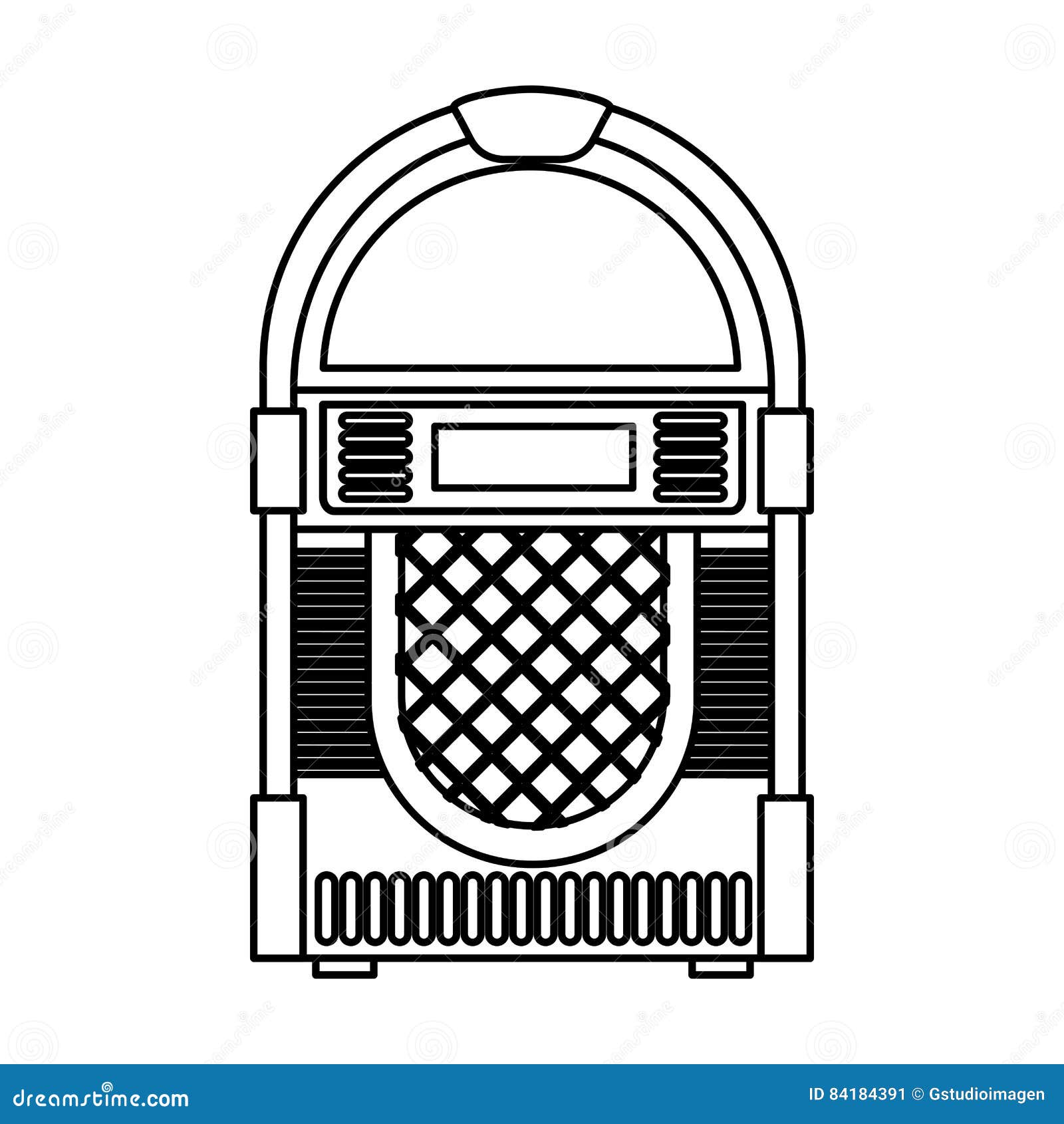 Jukebox Audio Isolated Icon Stock Illustration - Illustration of flat ...