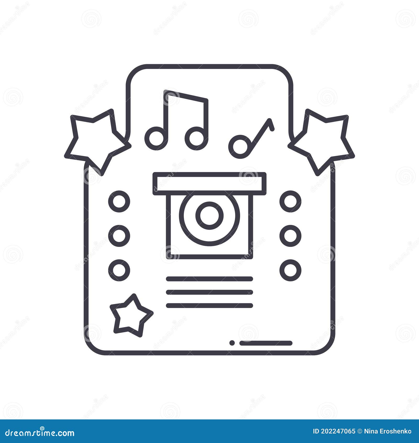 Jukebox Concept Icon, Linear Isolated Illustration, Thin Line Vector ...