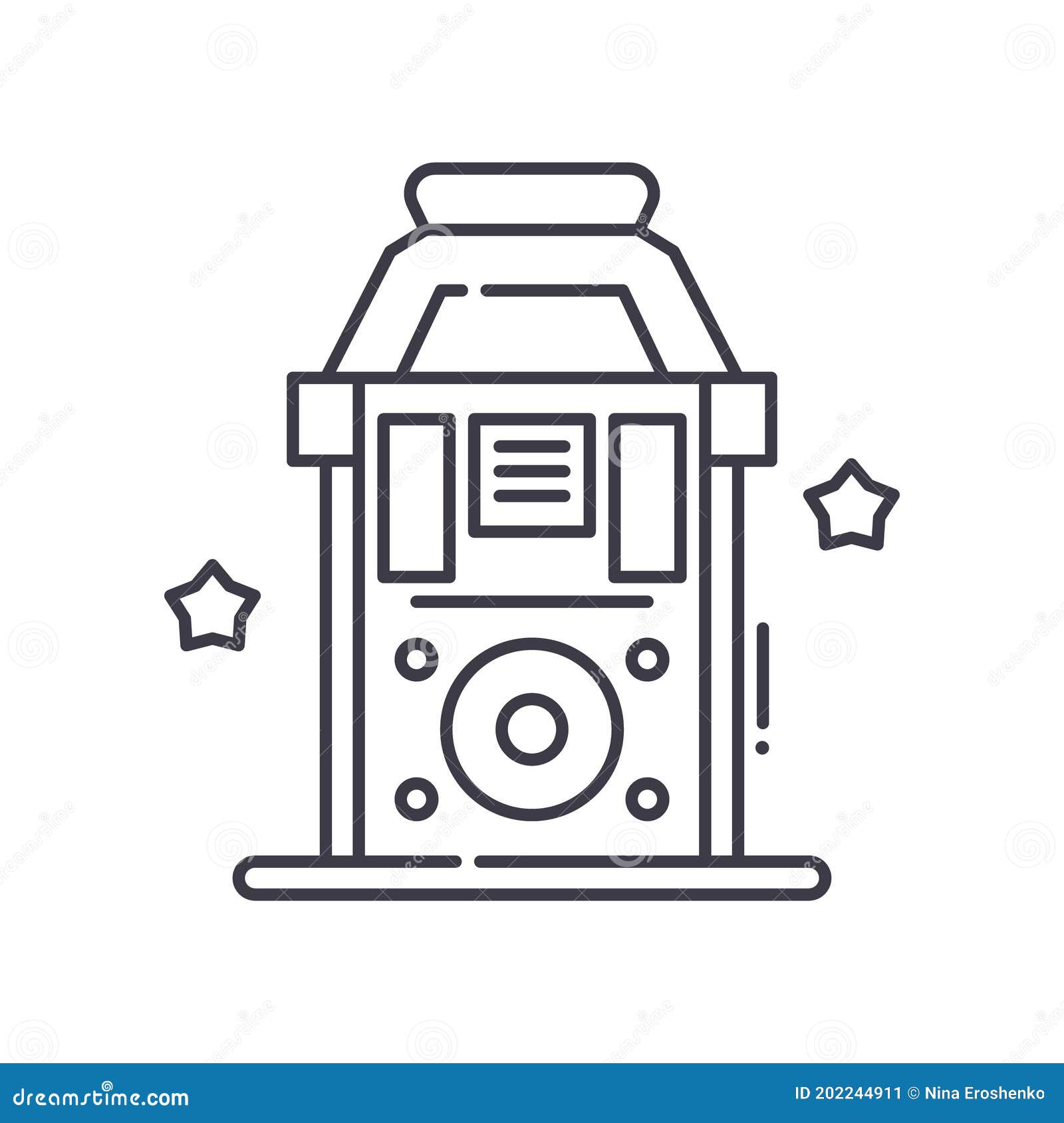 Jukebox Icon, Linear Isolated Illustration, Thin Line Vector, Web ...