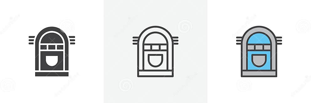 Jukebox Icon Vector Set on White Background Stock Image - Image of ...