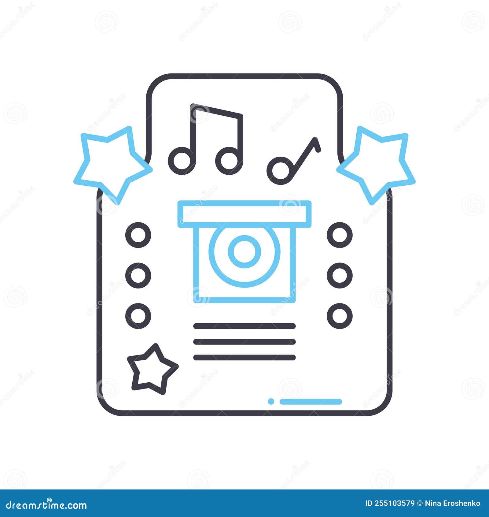 Jukebox Line Icon, Outline Symbol, Vector Illustration, Concept Sign ...