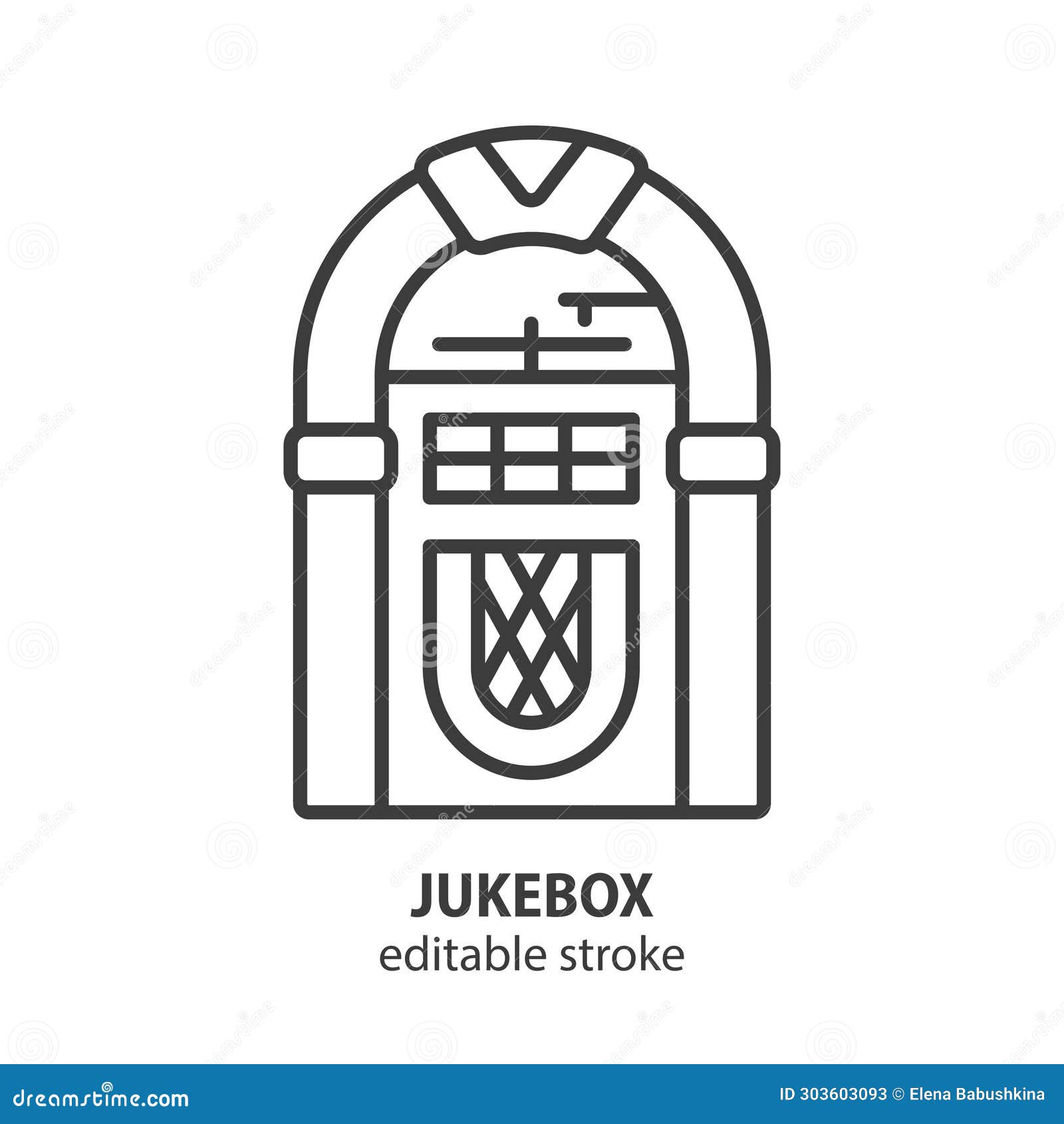 Jukebox Line Icon. Vending Machine Symbol. Editable Stroke Stock Vector ...