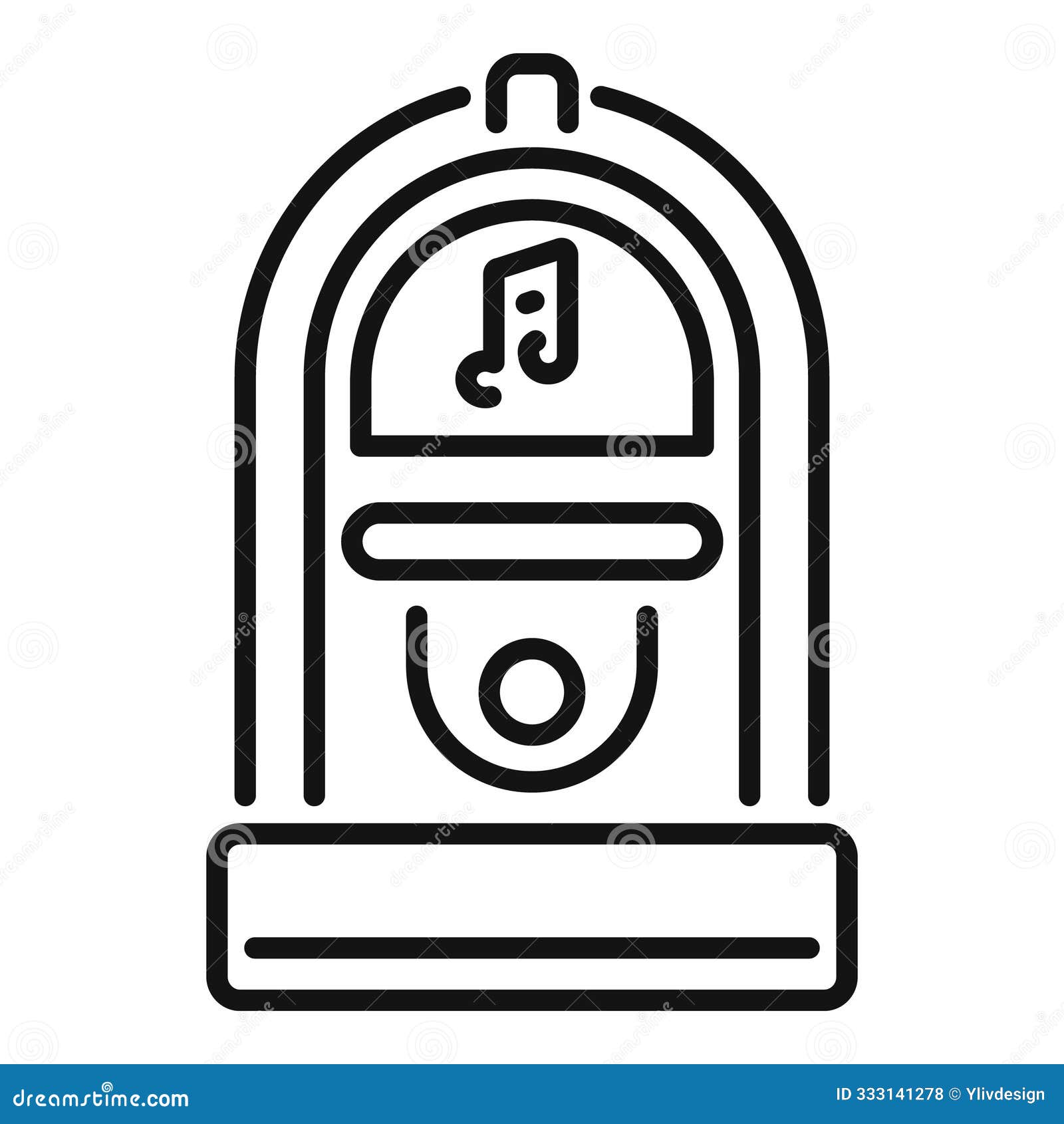 Jukebox Playing Music Icon Showing Note Symbol Stock Illustration ...