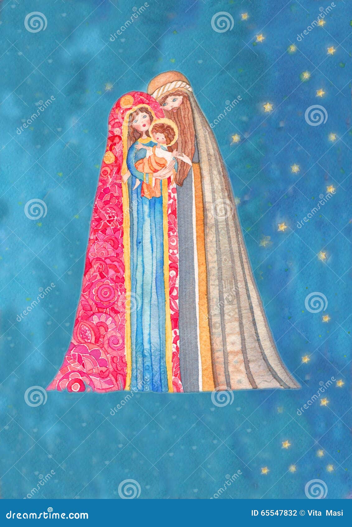 Jul: Jesus Christ Joseph, Mary Stock Illustrationer - Illustration av ...