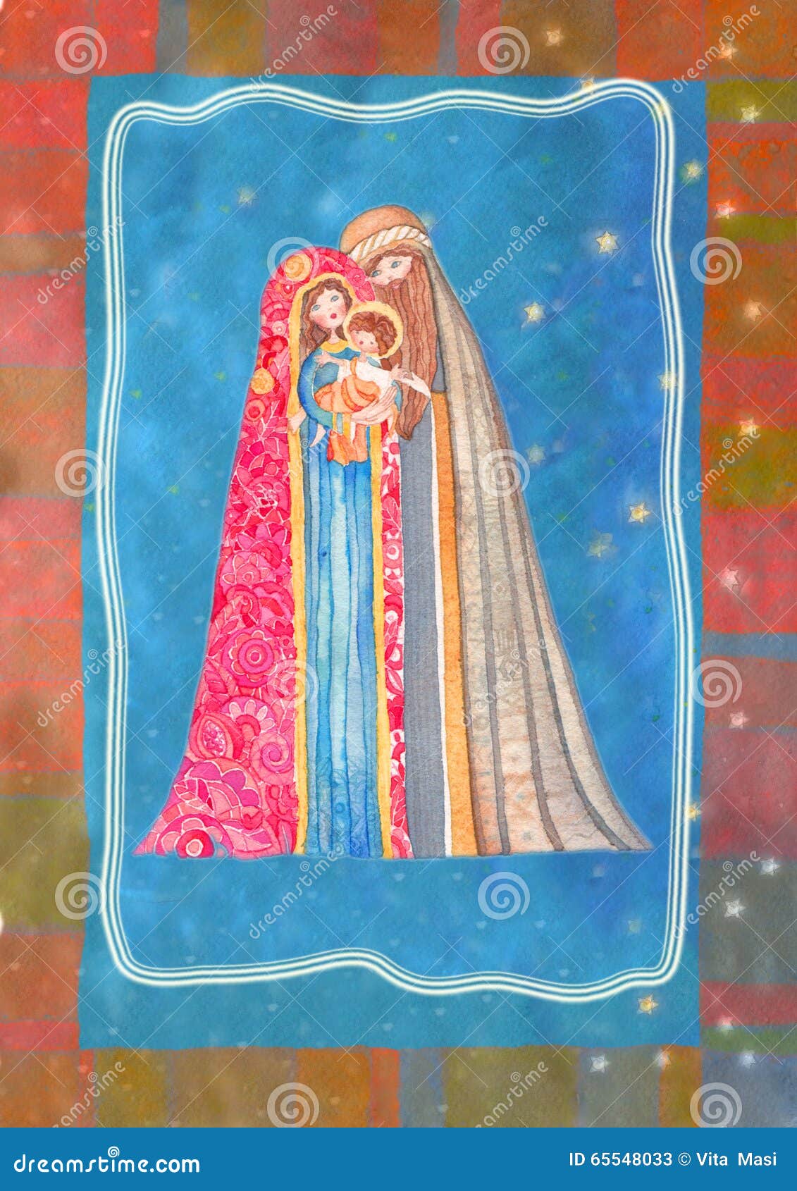 Jul: Jesus Christ Joseph, Mary Stock Illustrationer - Illustration av ...