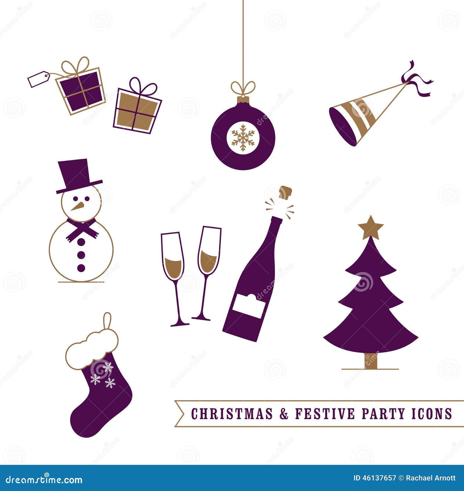 Jul och festliga symboler vektor illustrationer. Illustration av band ...